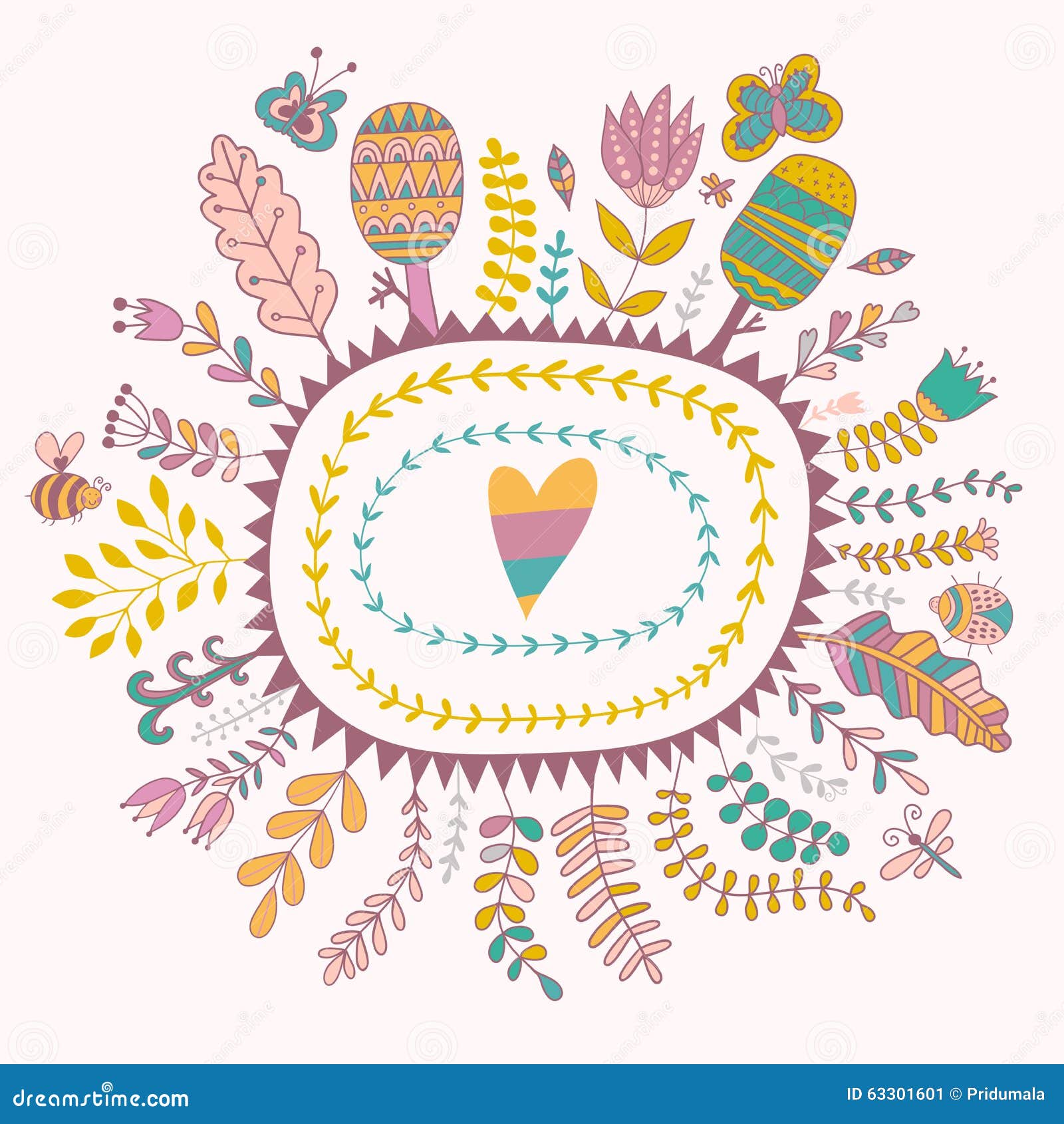 Vector Decorative Frames and Leaf. Spring Elements Stock Vector ...