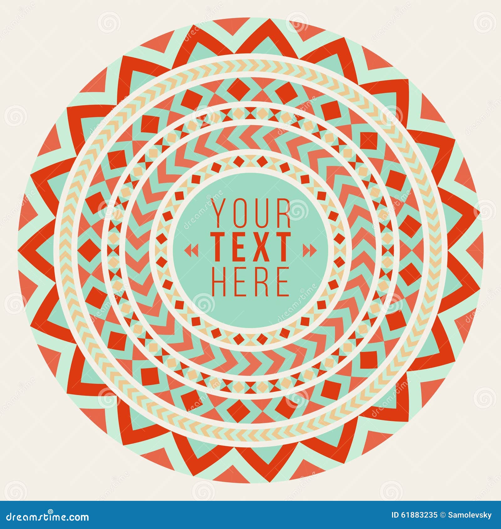 Vector Decorative Geometric Round Frame Background Design Element in ...