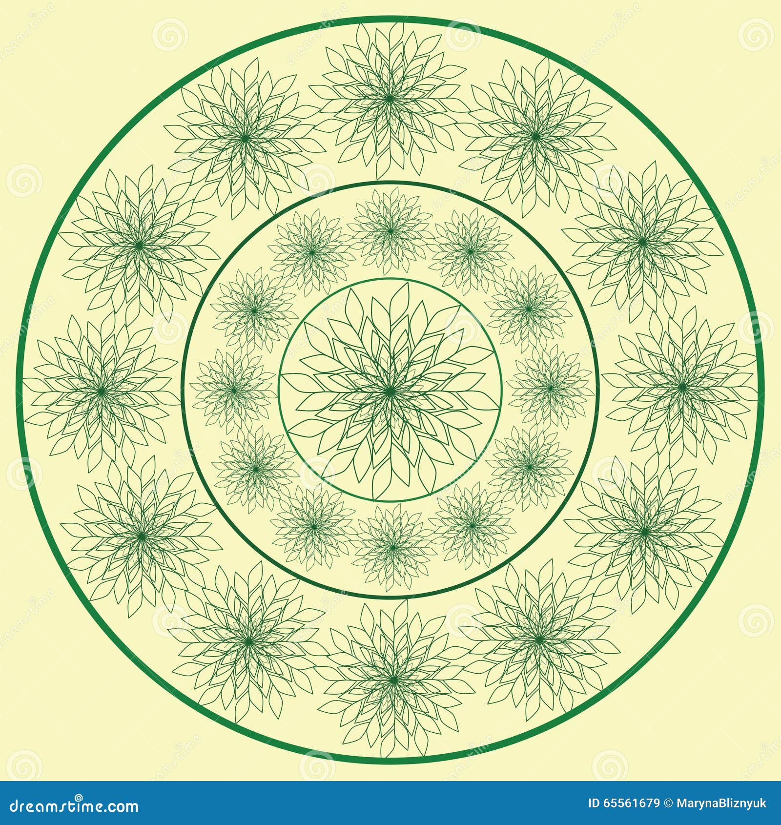 Vector Decorative Green Pattern Stock Vector - Illustration of floral ...