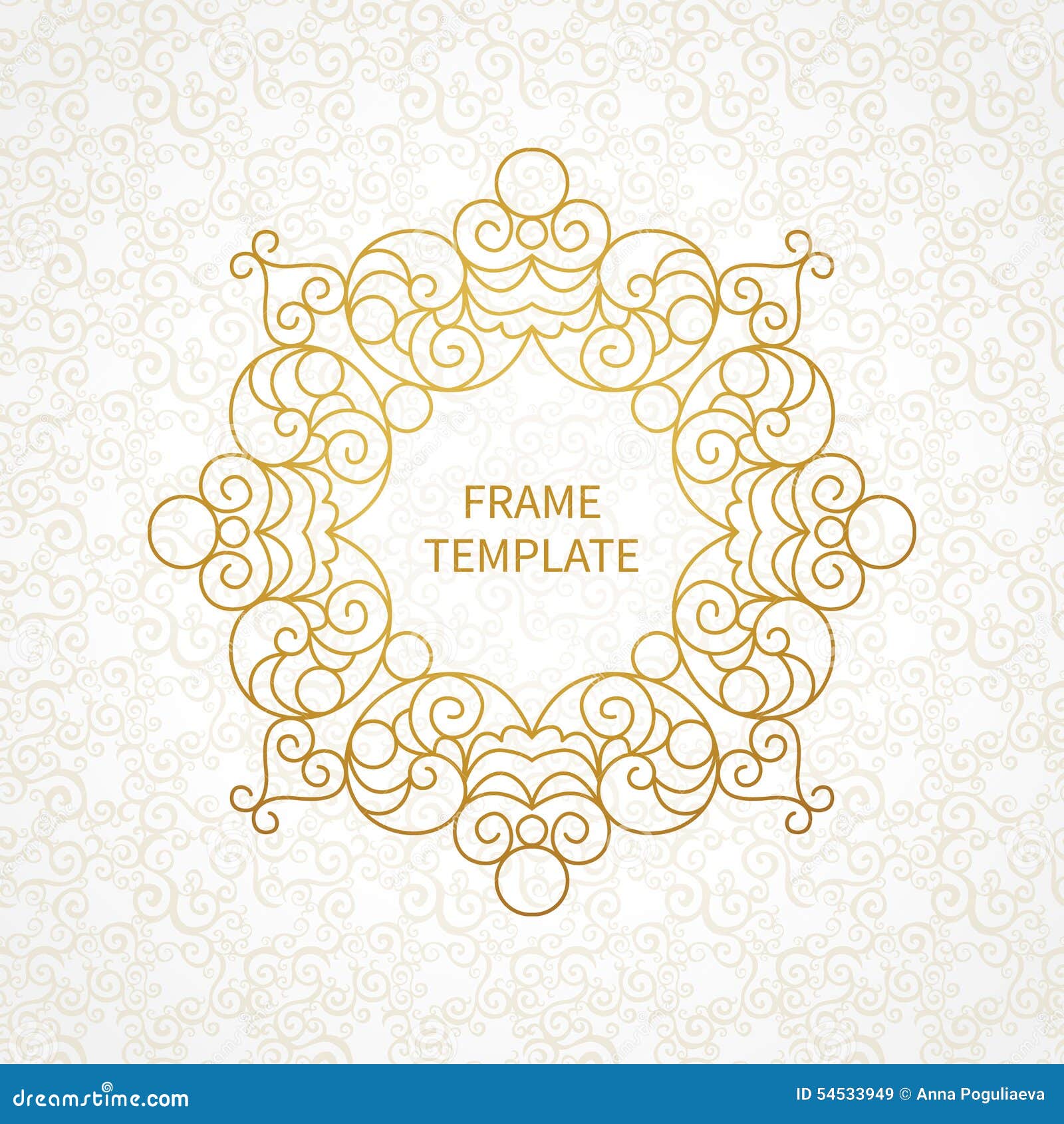 Vector Decorative Line Art Frame for Design Template. Stock Vector ...