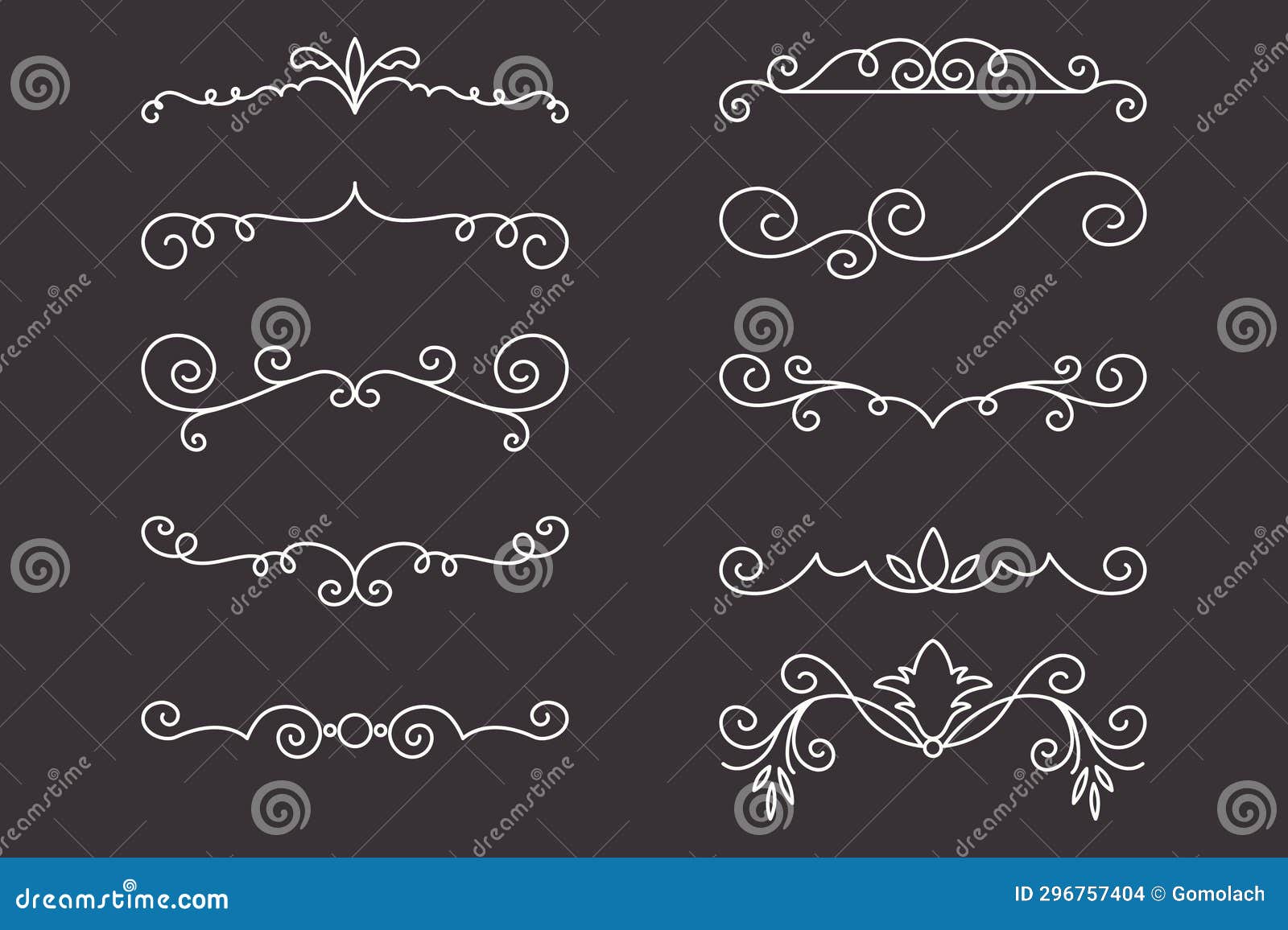Vector Decorative Linear Dividers Set. Vintage Frame Design Elements ...
