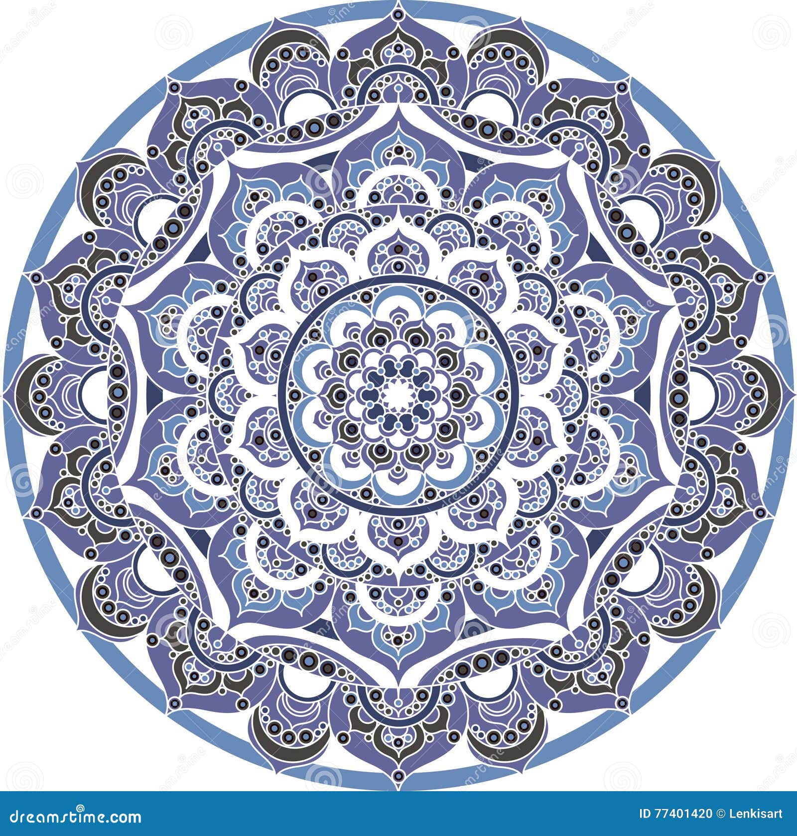 Vector Decorative Mandala Ornament Stock Vector - Illustration of black ...