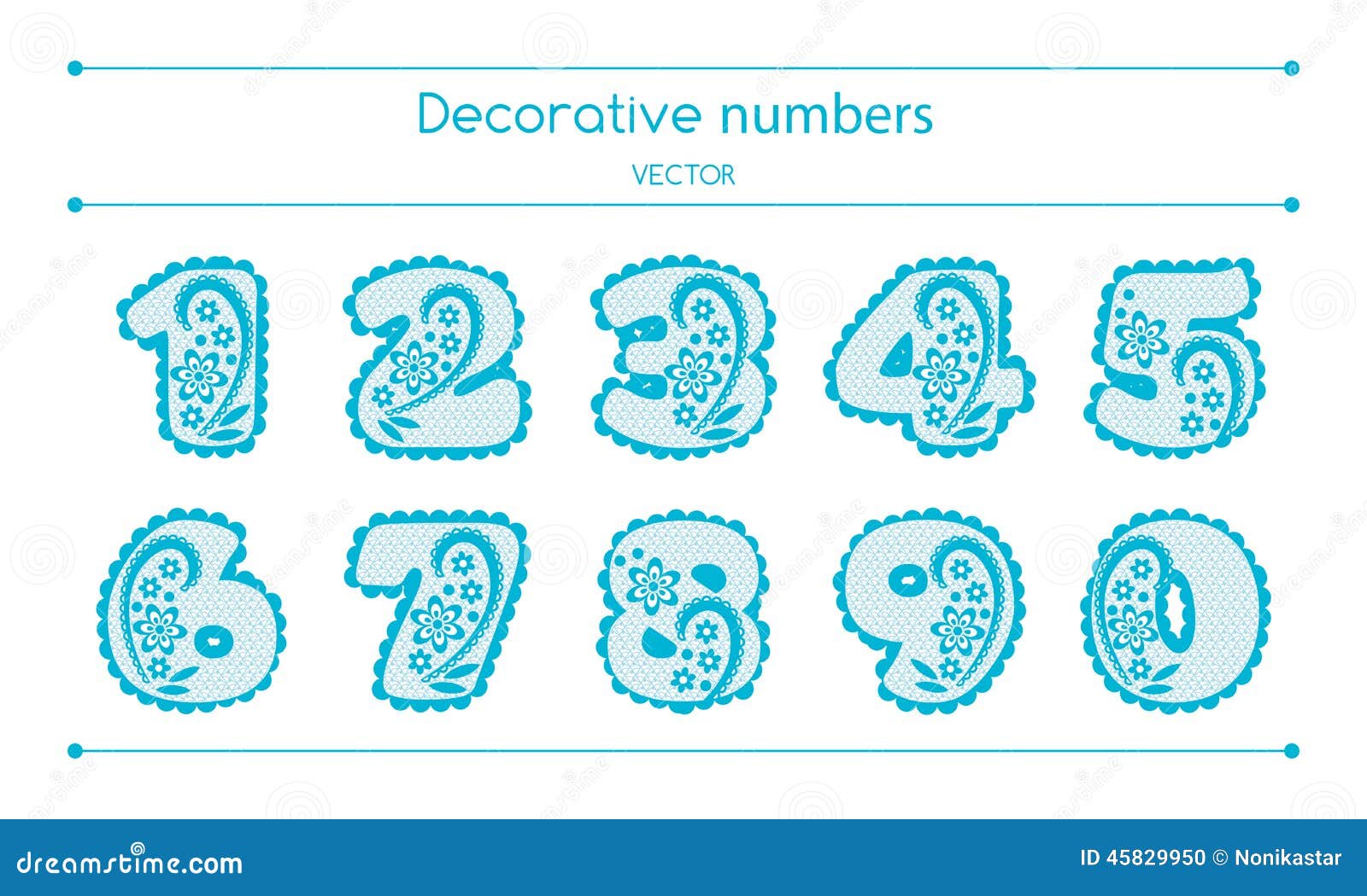 Vector Decorative Numbers Set Stock Vector - Illustration of decoration ...
