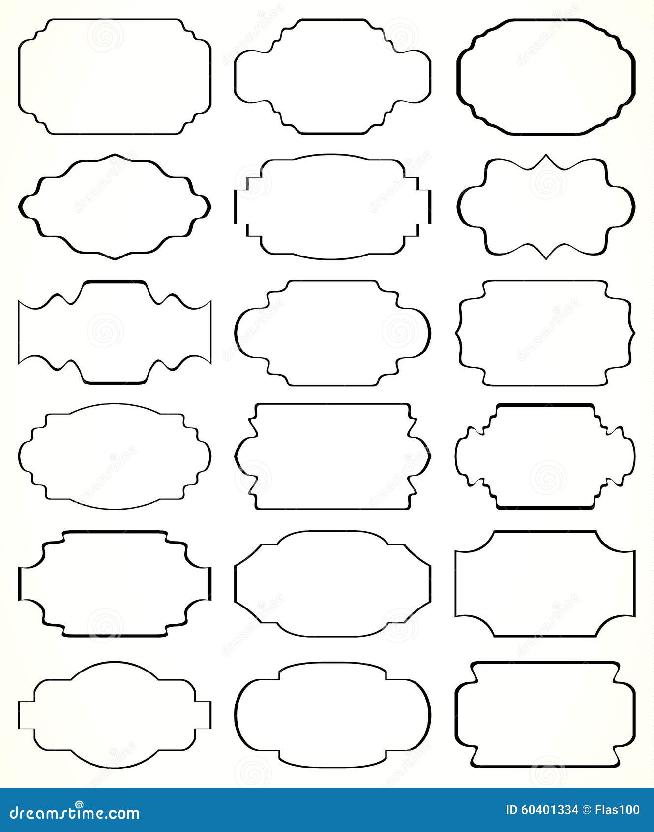 Vector Decorative Ornate Black Frames on White Stock Vector ...