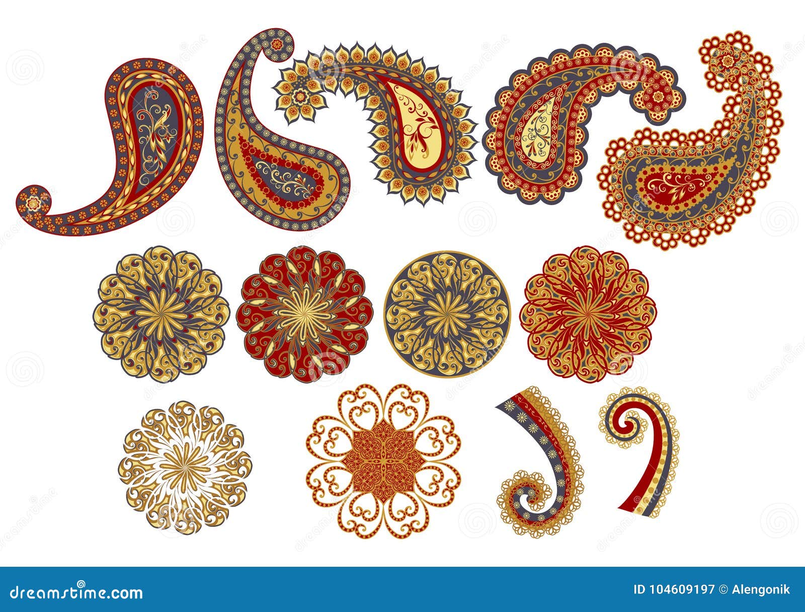 Vector Decorative Paisley, Mandala Elements. Stock Vector ...
