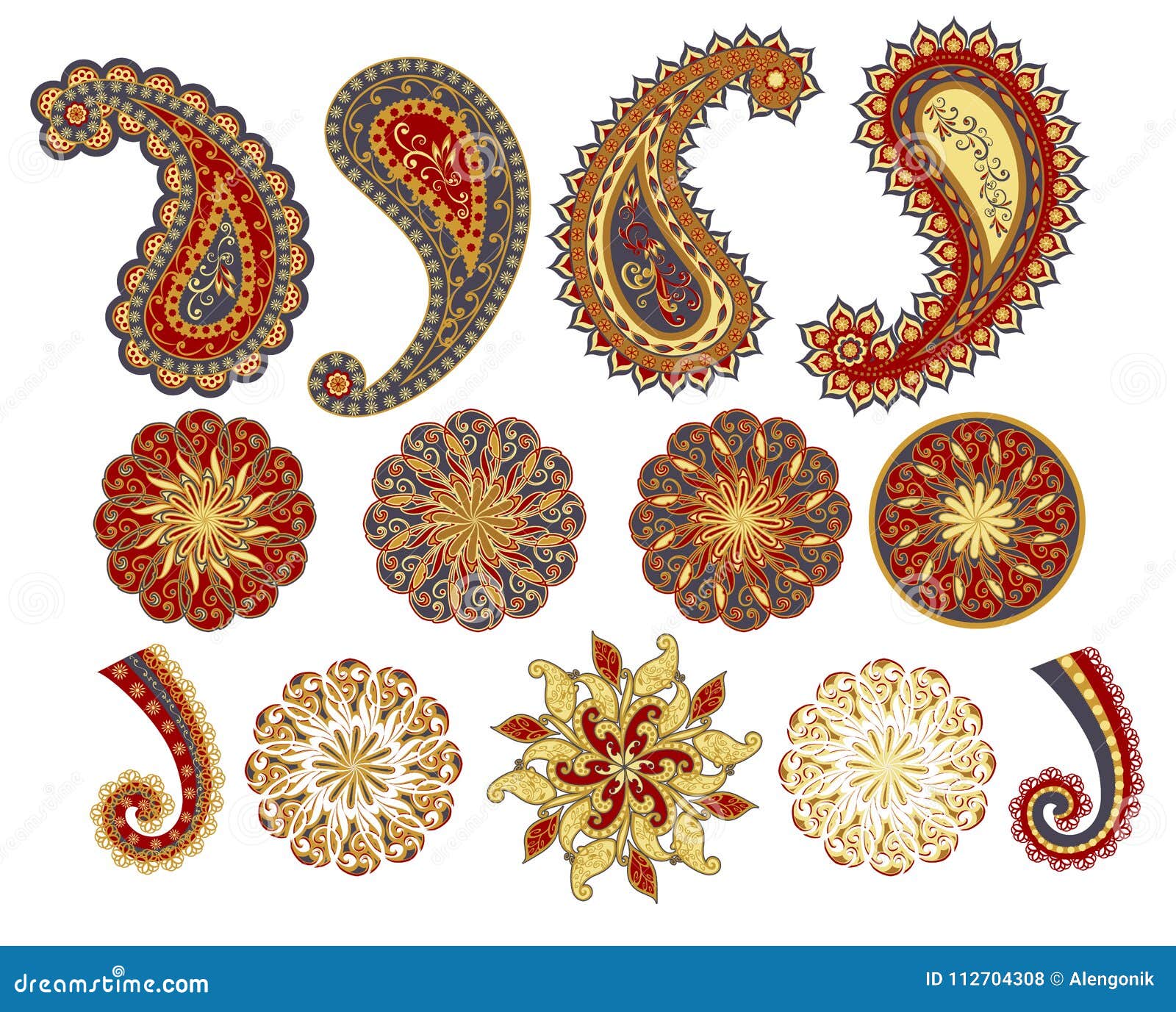 Vector Decorative Paisley, Mandala Elements. Stock Vector ...