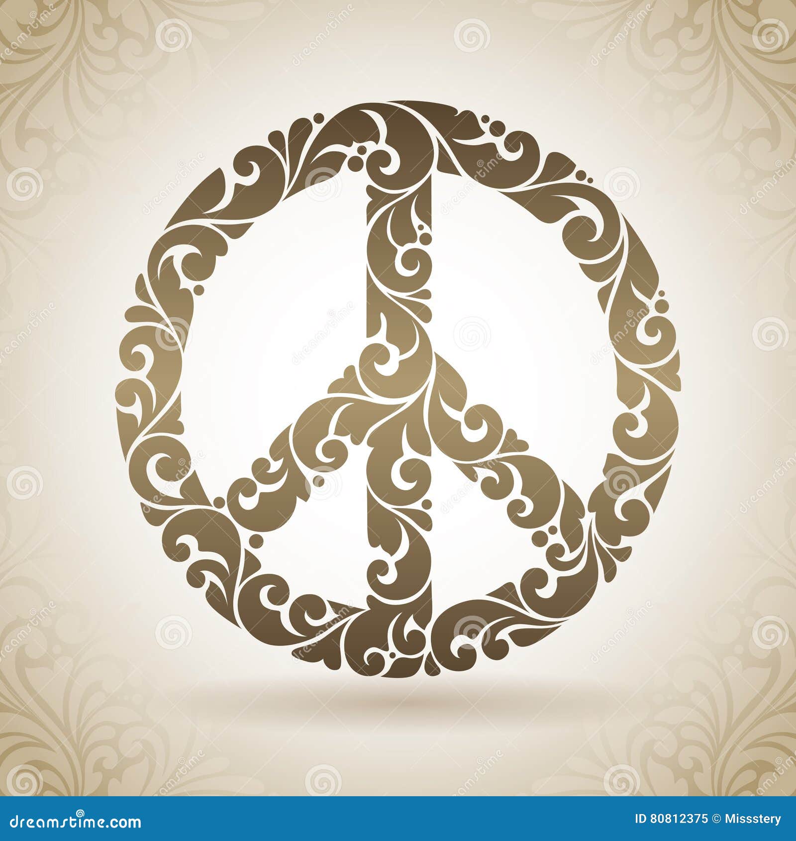 Vector Decorative Peace Symbol Stock Vector - Illustration of elegant ...