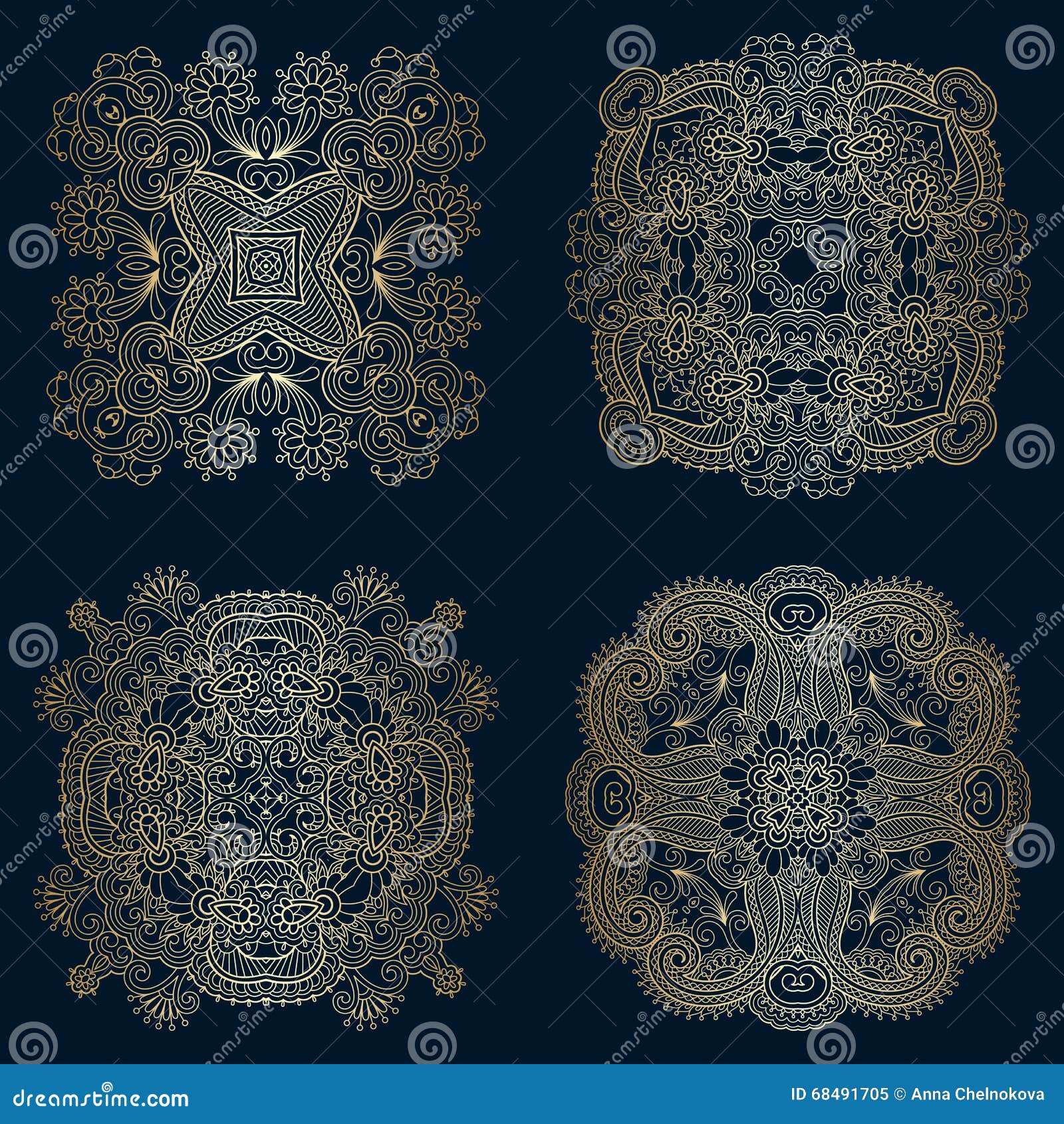 Vector Decorative Round Elements. Stock Vector - Illustration of ...