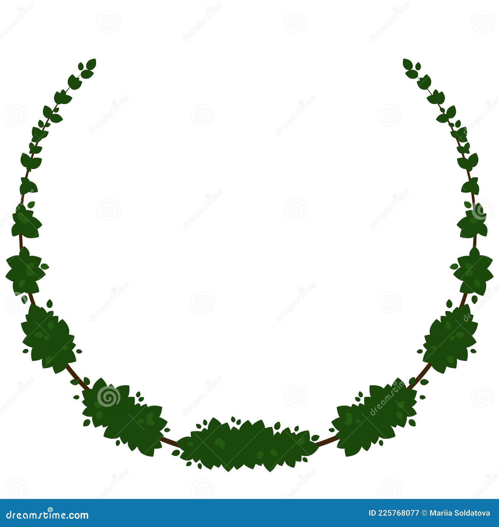 Vector Decorative Round Frame with Green Plants Stock Vector ...