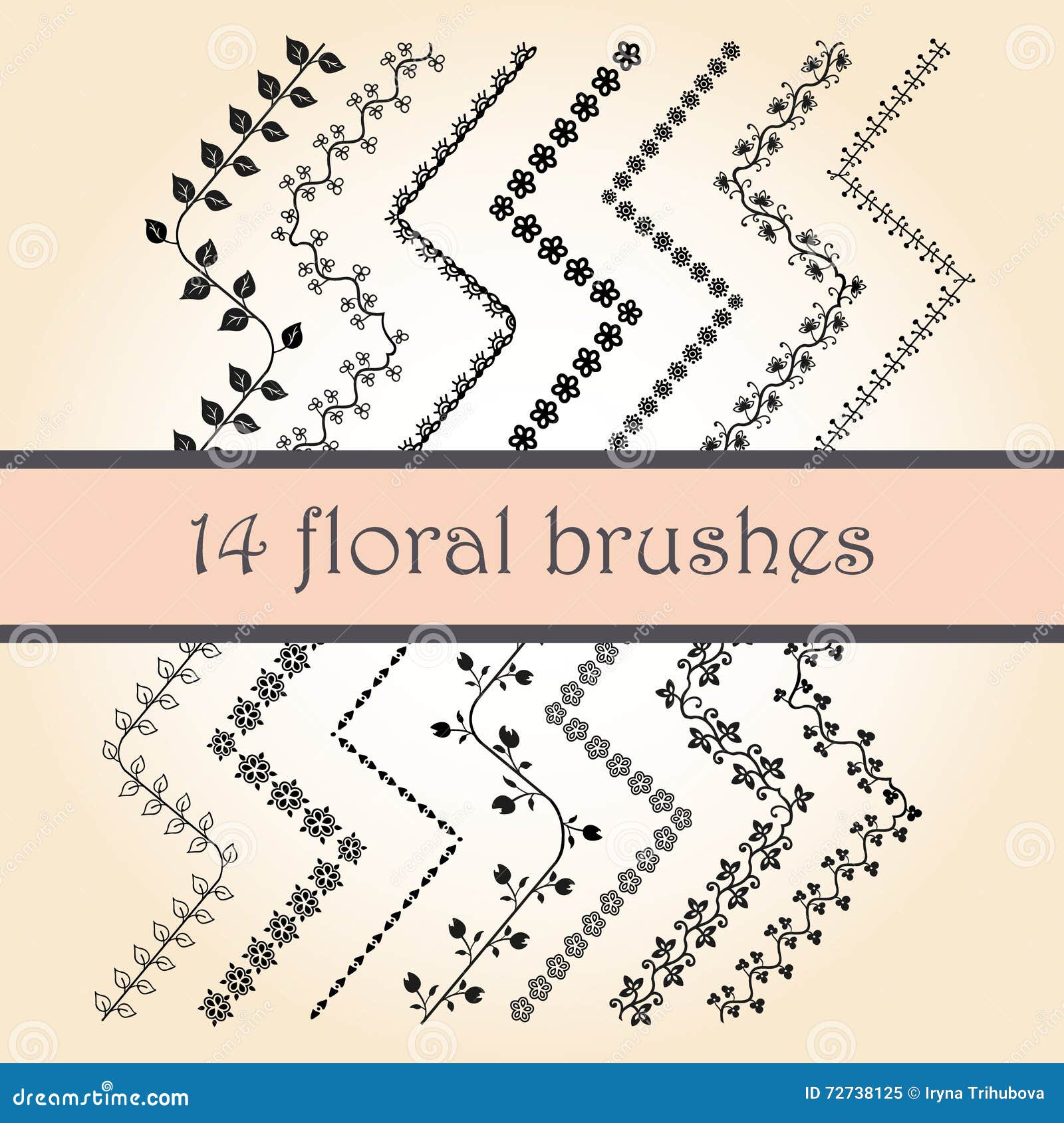 14 Vector Decorative Scribble Paintbrushes Stock Vector - Illustration ...