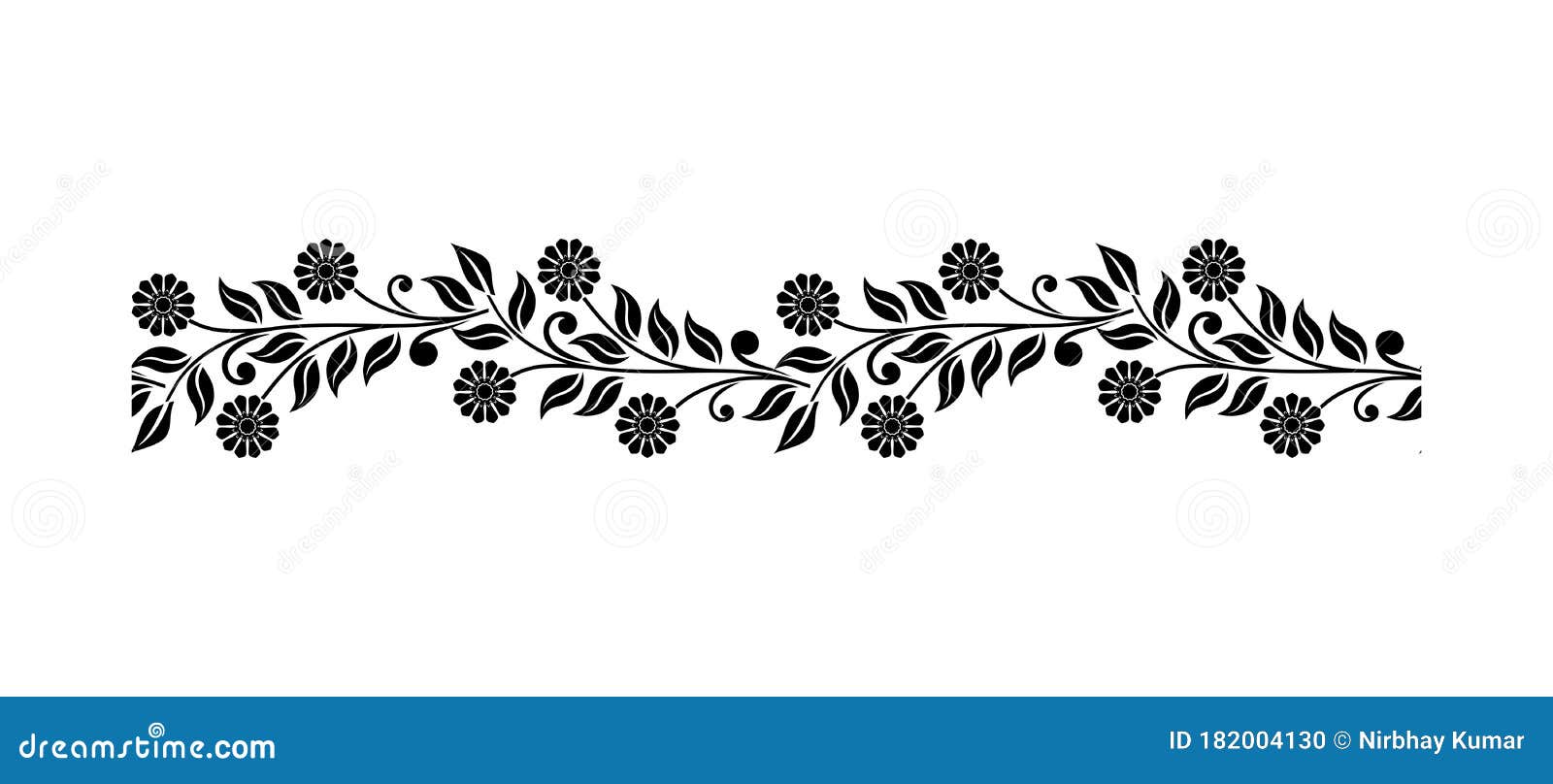 Vector Decorative Seamless Border Design Stock Vector - Illustration of ...