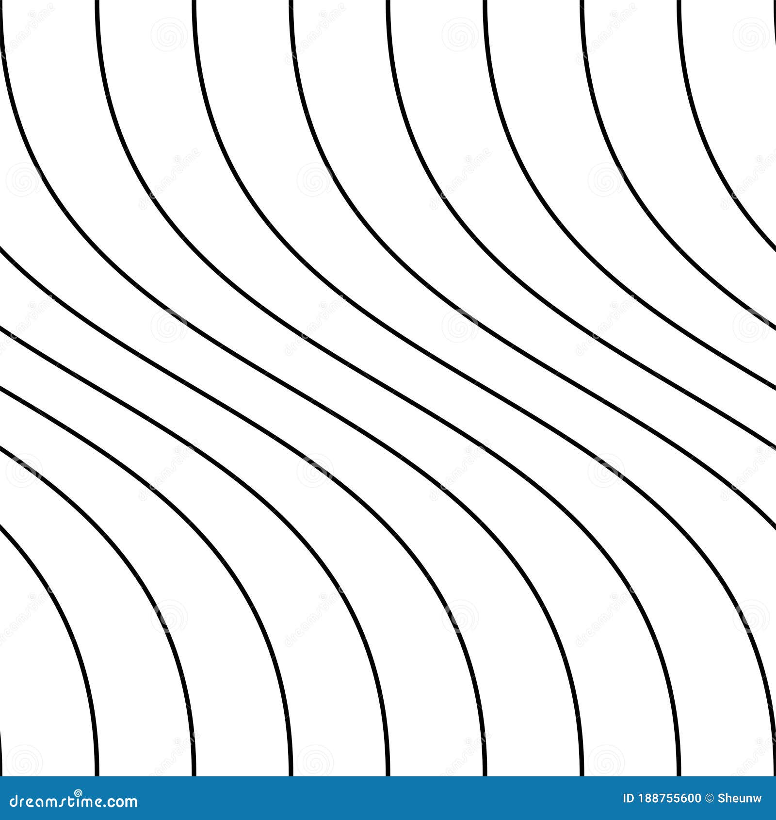 Vector Decorative Seamless Outline Pattern. Striped Endless Wave ...