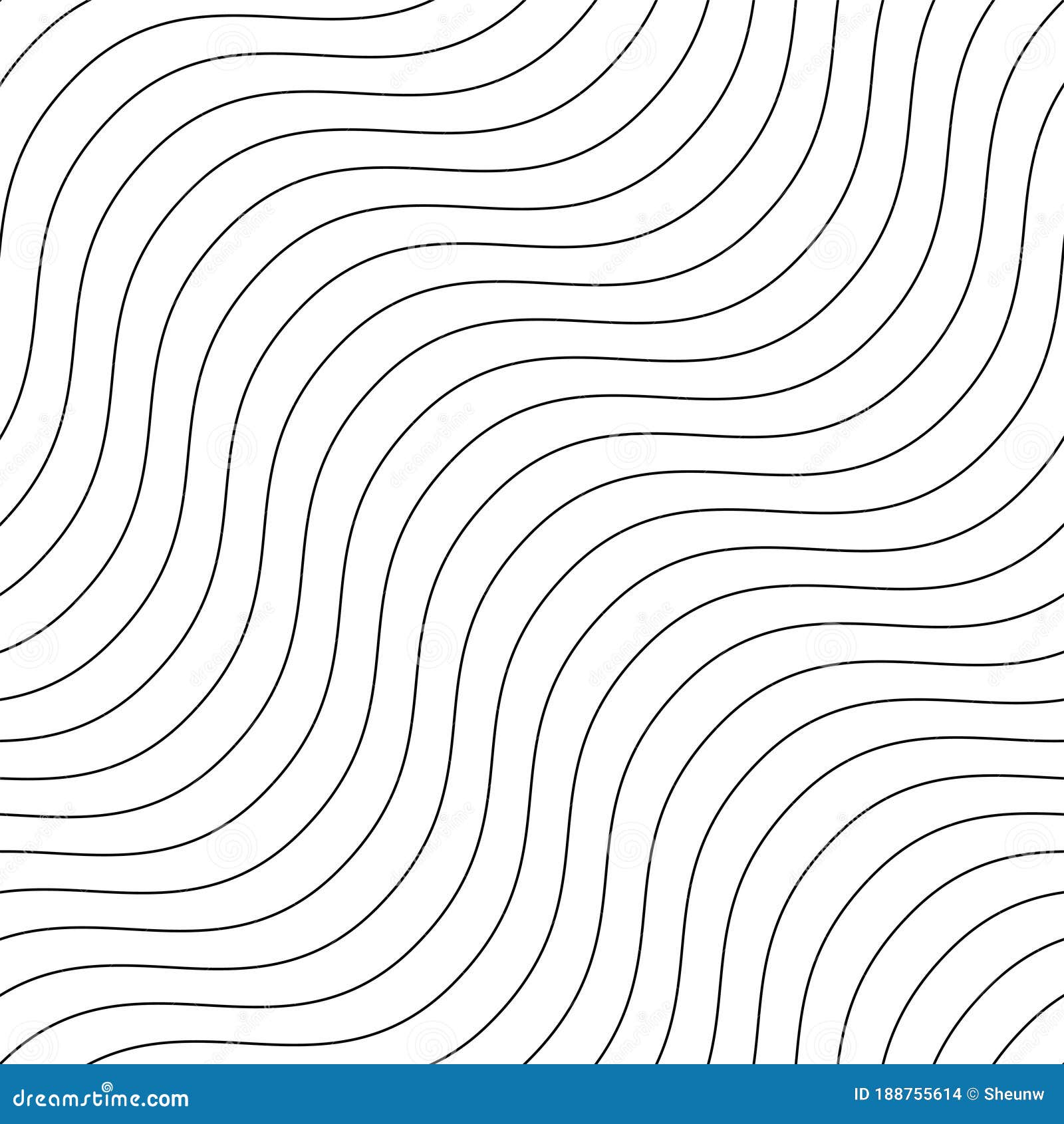 Vector Decorative Seamless Outline Pattern. Striped Endless Wave ...