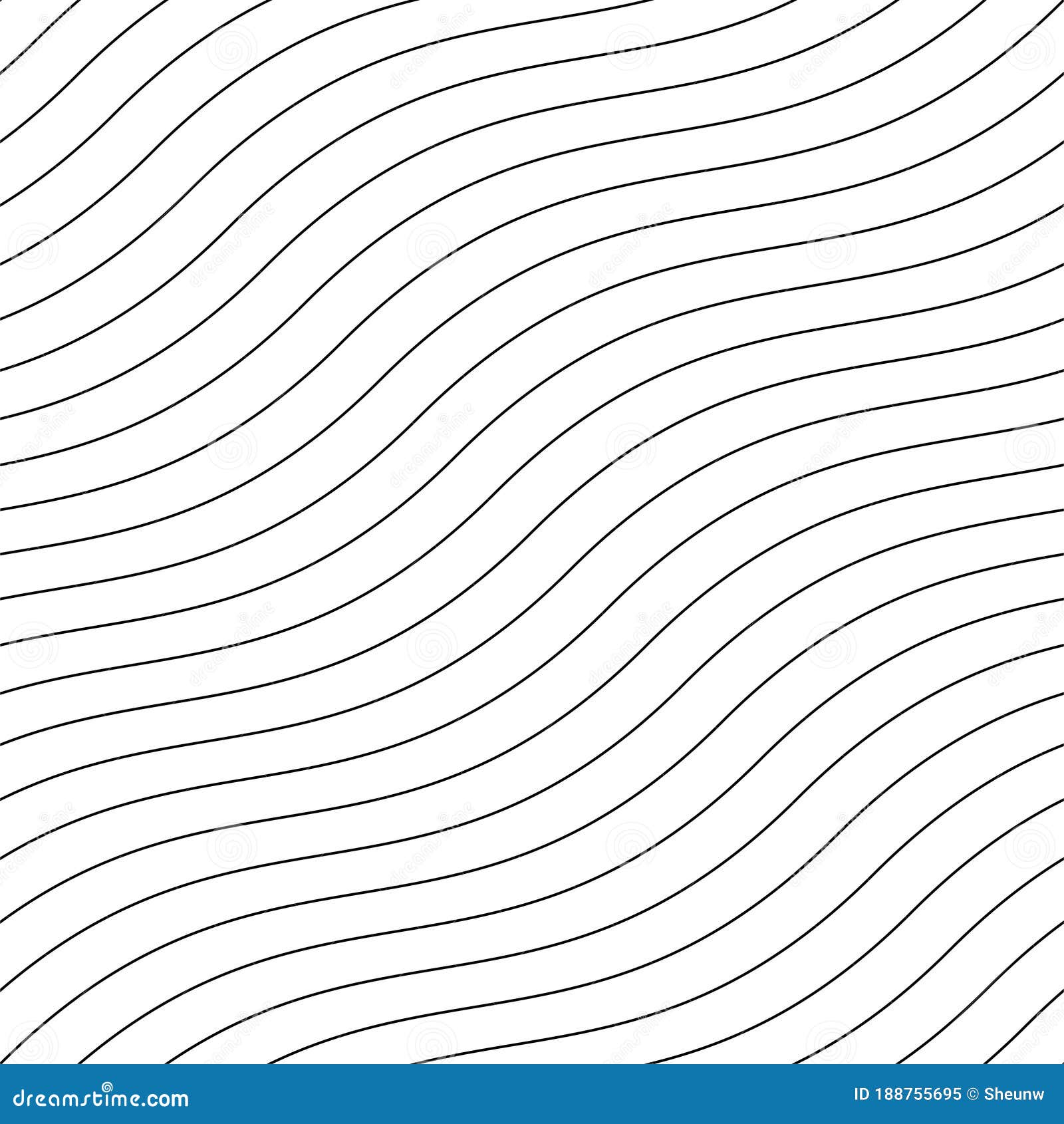 Vector Decorative Seamless Outline Pattern. Striped Endless Wave ...