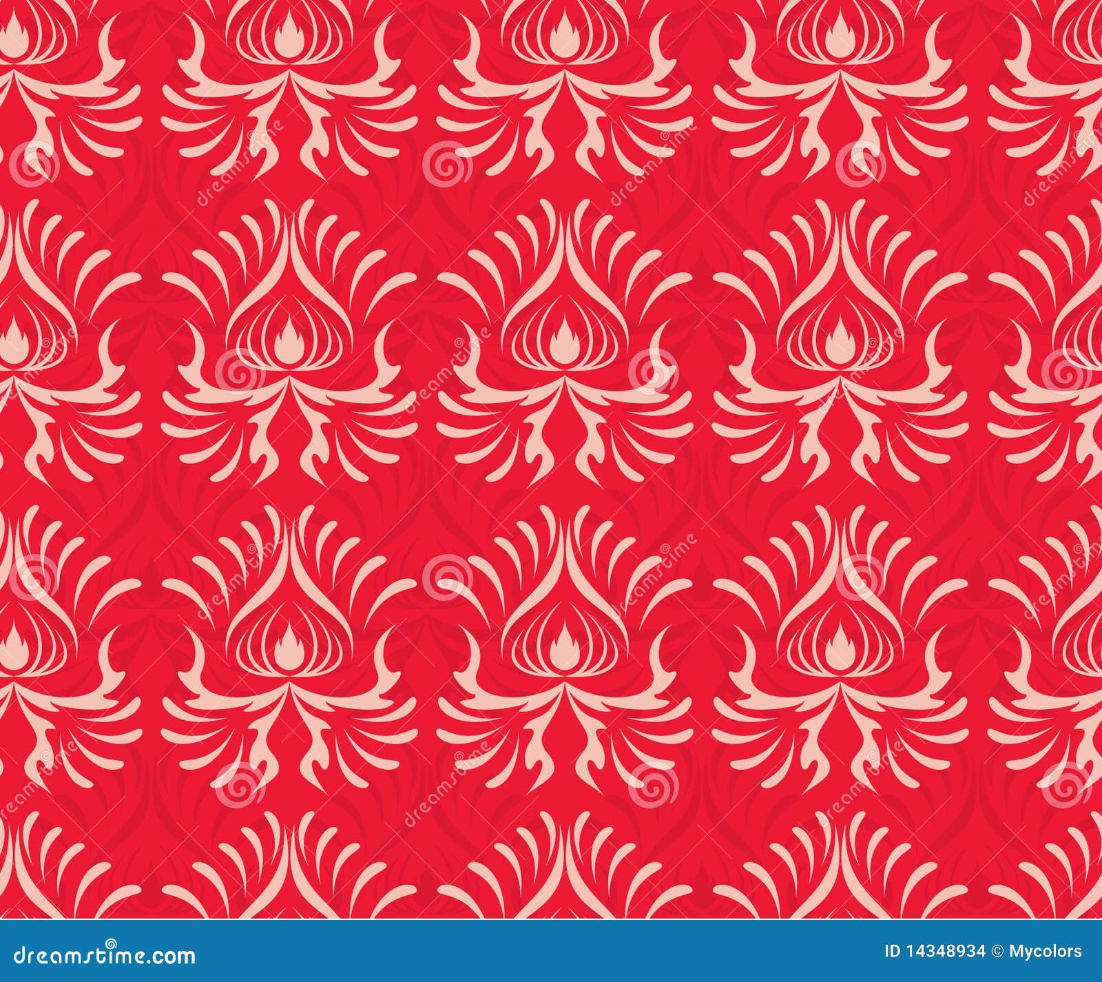 Vector Decorative Seamless Red Pattern Stock Vector - Illustration of ...