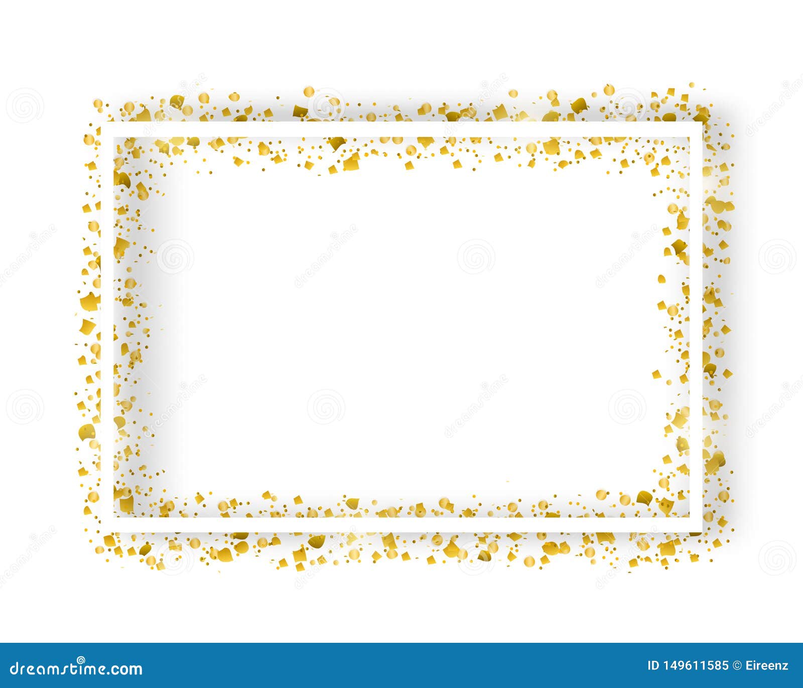 Vector Decorative Square Frame with Glitter Tinsel of Confetti. Glowing ...