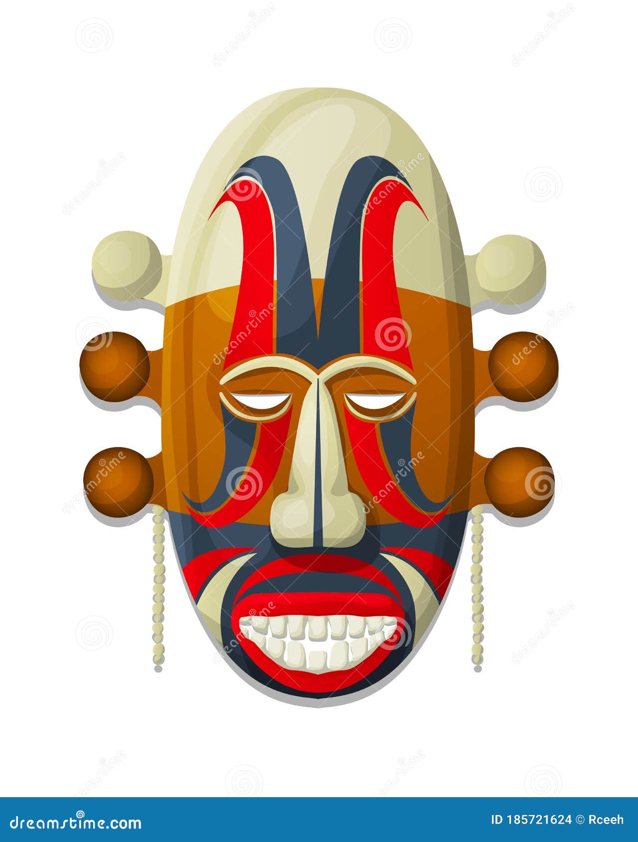 Vector tribal mask 6 stock vector. Illustration of aborigin - 185721624