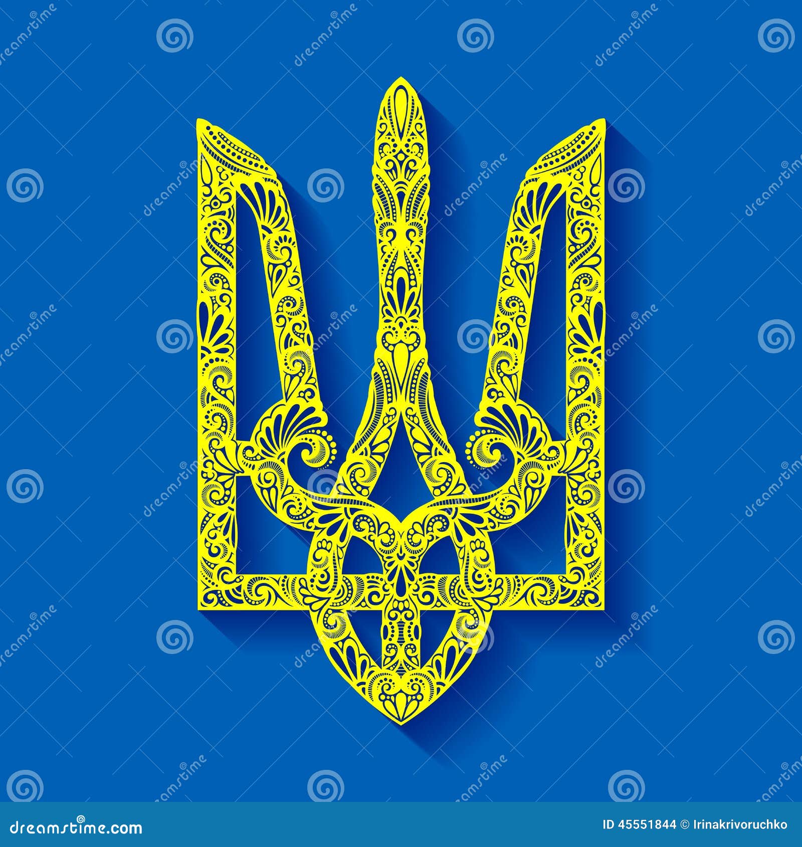 Vector Decorative Ukrainian Trident Stock Vector - Illustration of ...