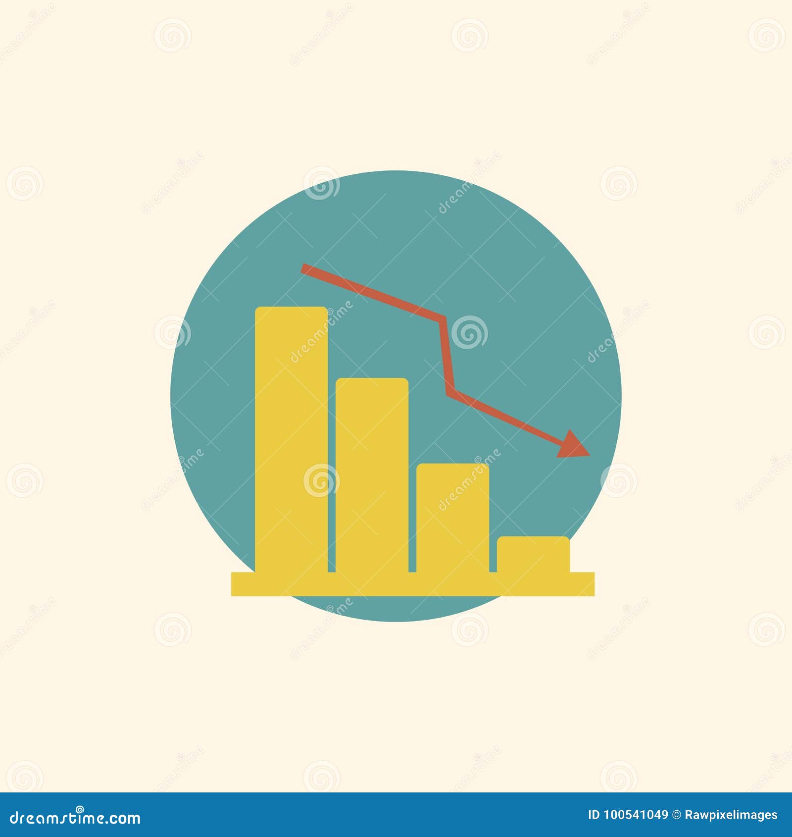 Vector of Decrease Graph Icon Stock Vector - Illustration of financial ...