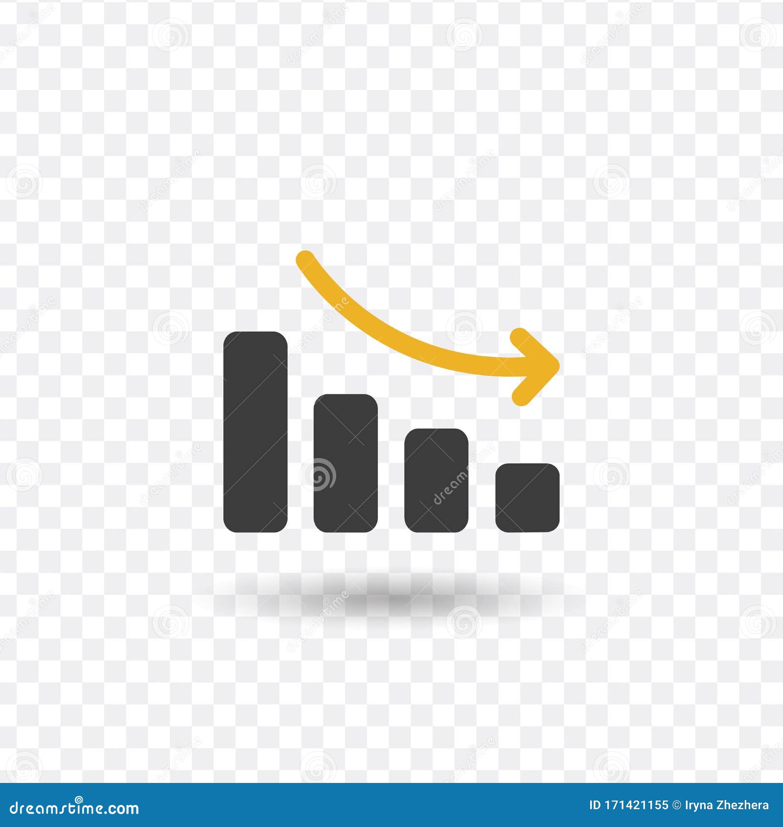 Vector Decrease Graph Icon. Diagram Icon. Stock Vector Illustration Isolated on White Background ...