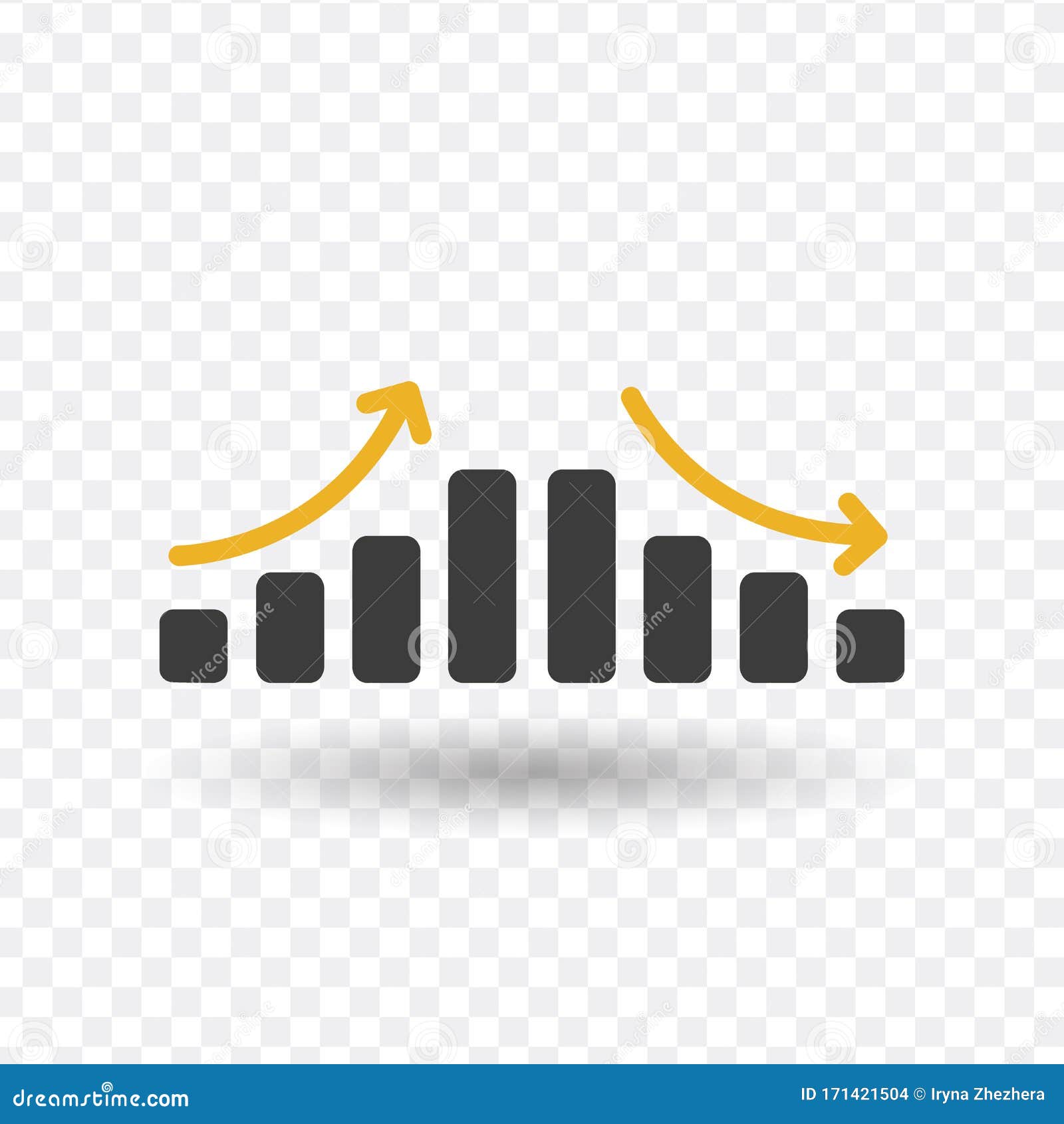 Vector Decrease an Growing Graph Icon. Diagram Icon. Stock Vector Illustration Isolated on ...