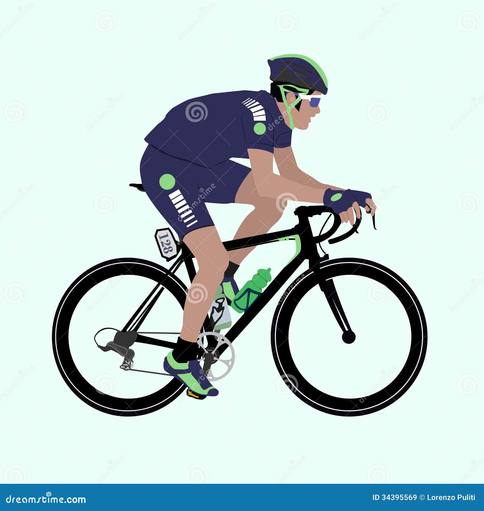 Racing Cyclist Woman Poster Cartoon Vector | CartoonDealer.com #81614567