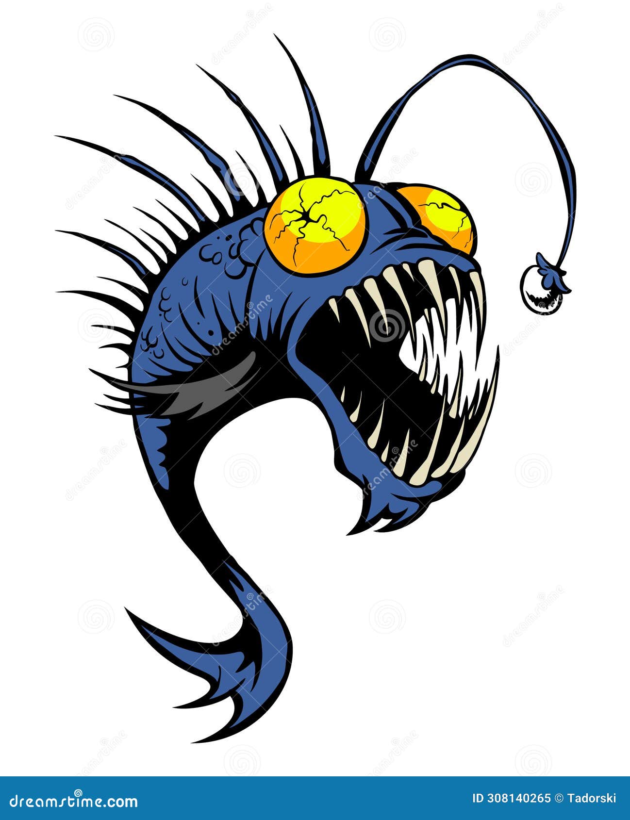 Deep Sea Angler Fish Vector | CartoonDealer.com #286612131