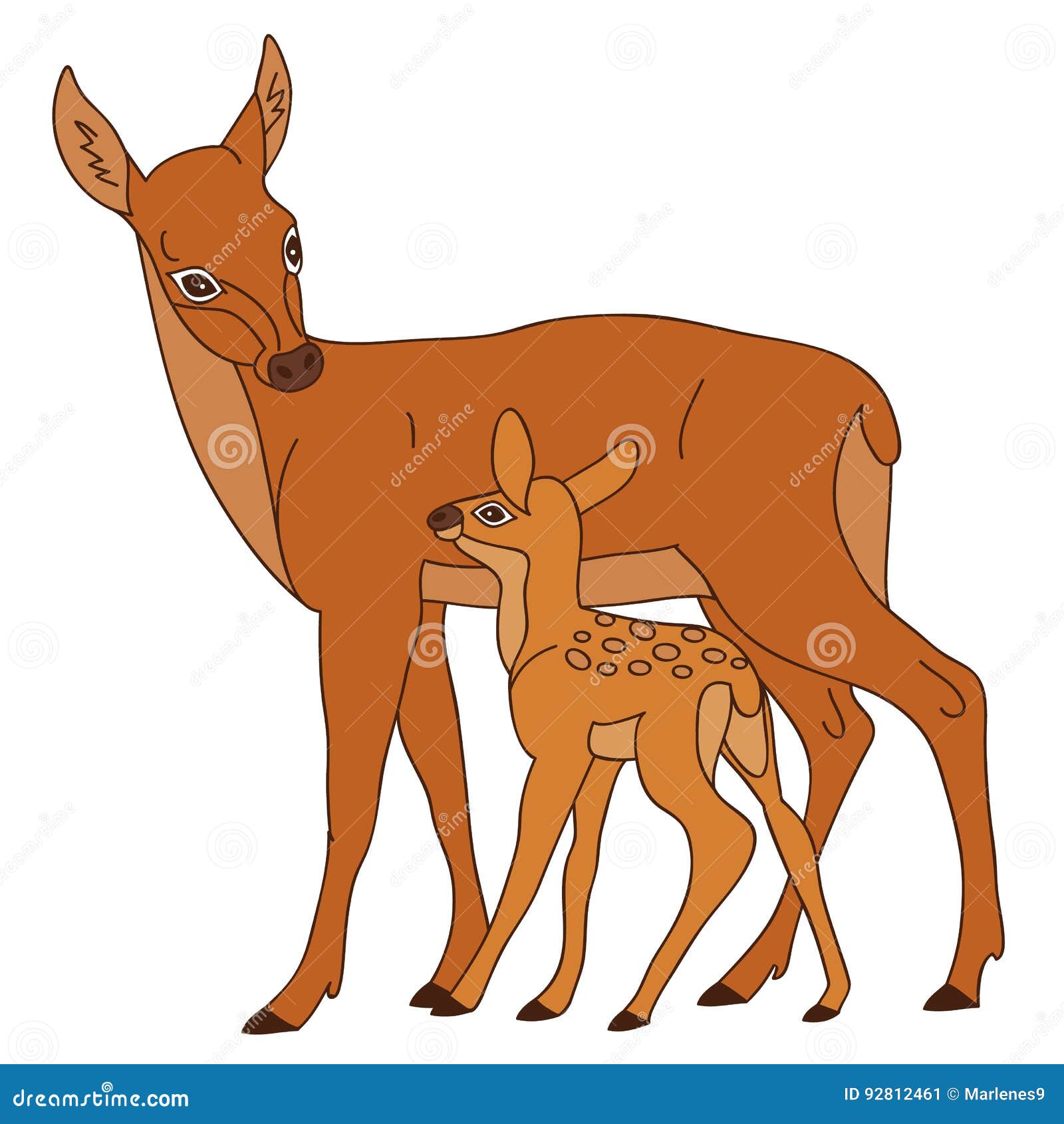Vector Deer with Baby Deer, Vector Illustration Stock Vector ...