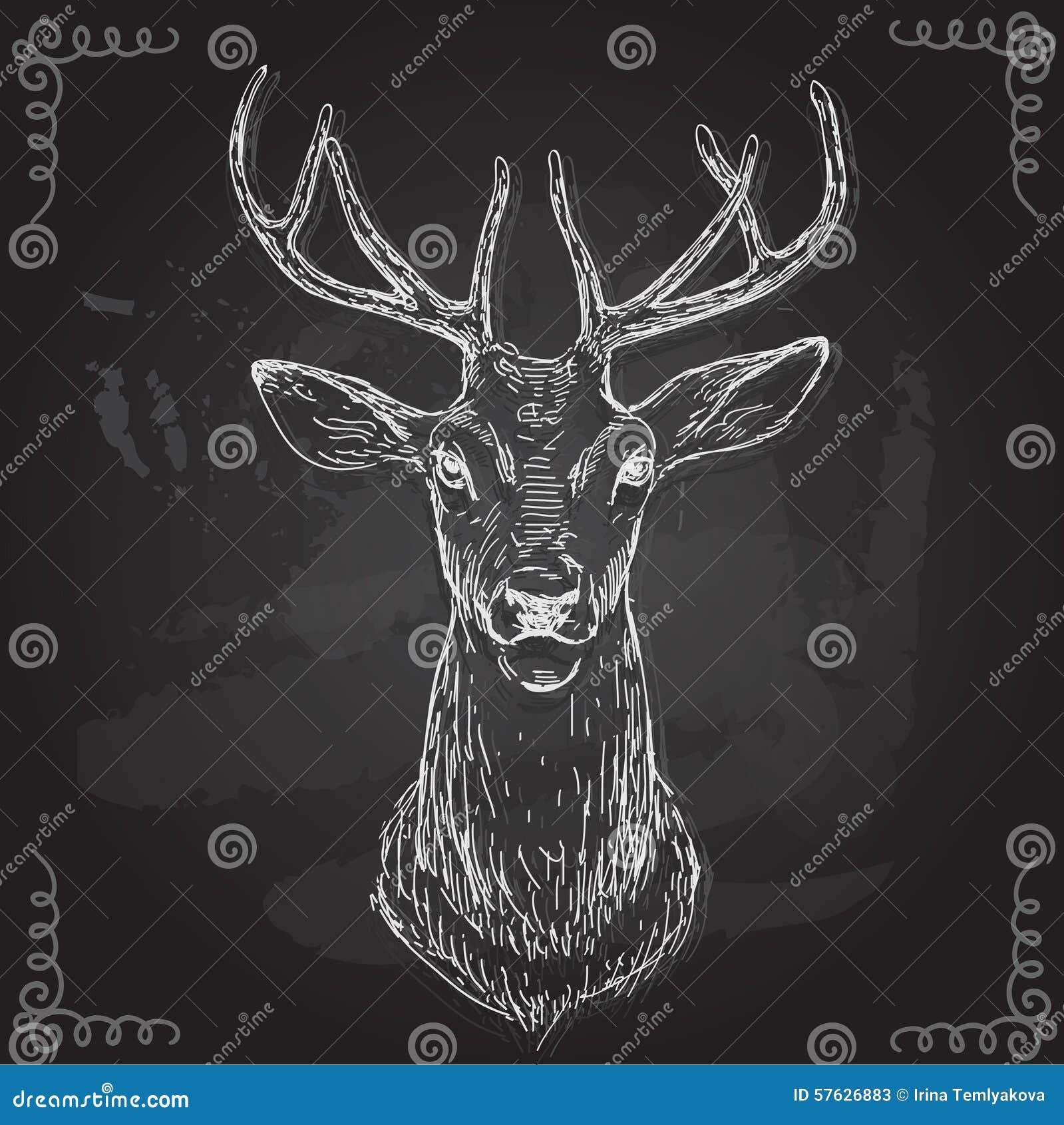 Vector - Deer - Hand Draw , on Background Stock Vector - Illustration ...