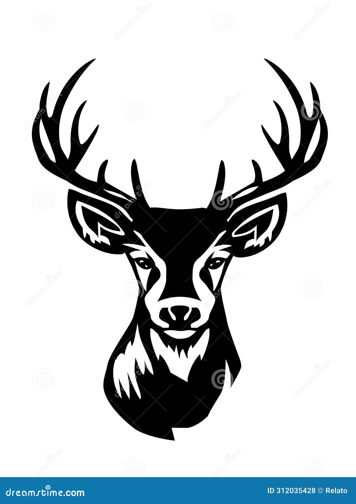 Vector Deer Head stock vector. Illustration of beautiful - 312035428