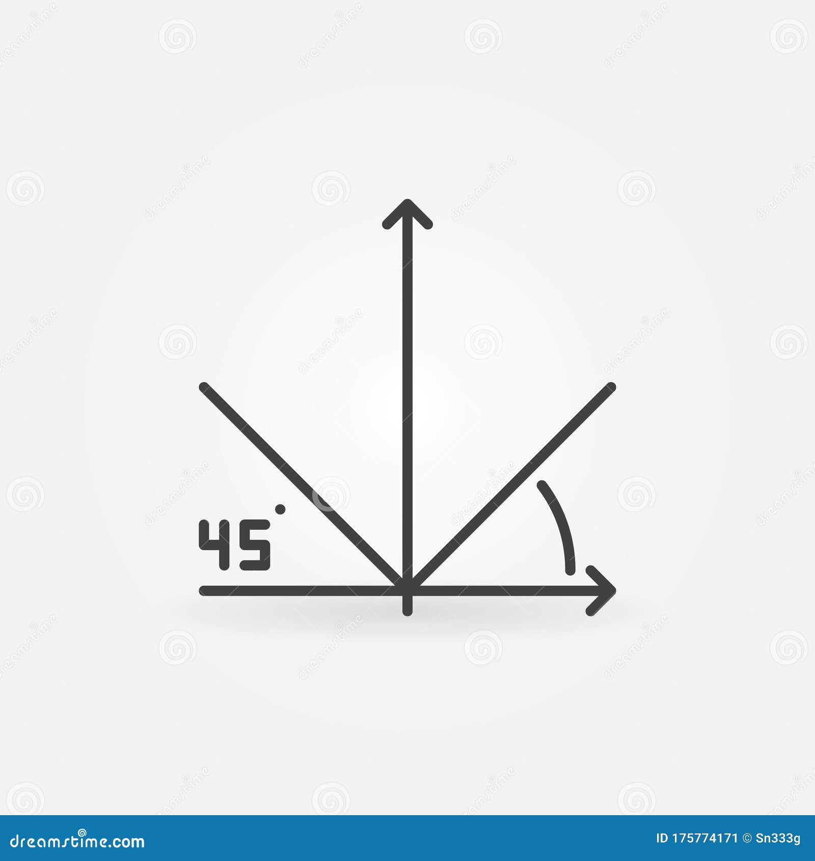 Vector 45 Degree Concept Minimal Icon in Outline Style Stock Vector ...