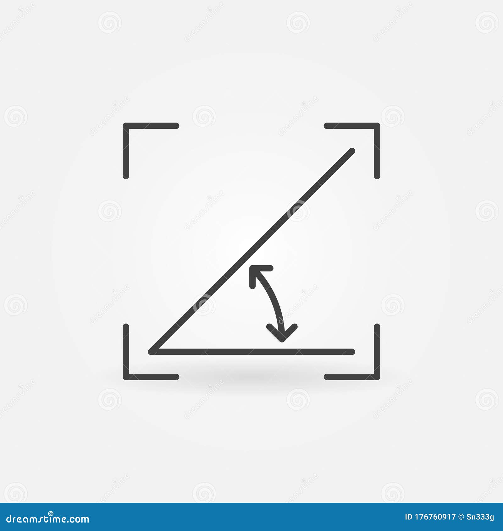 Vector 45 Degrees Angle Outline Concept Icon Stock Vector ...
