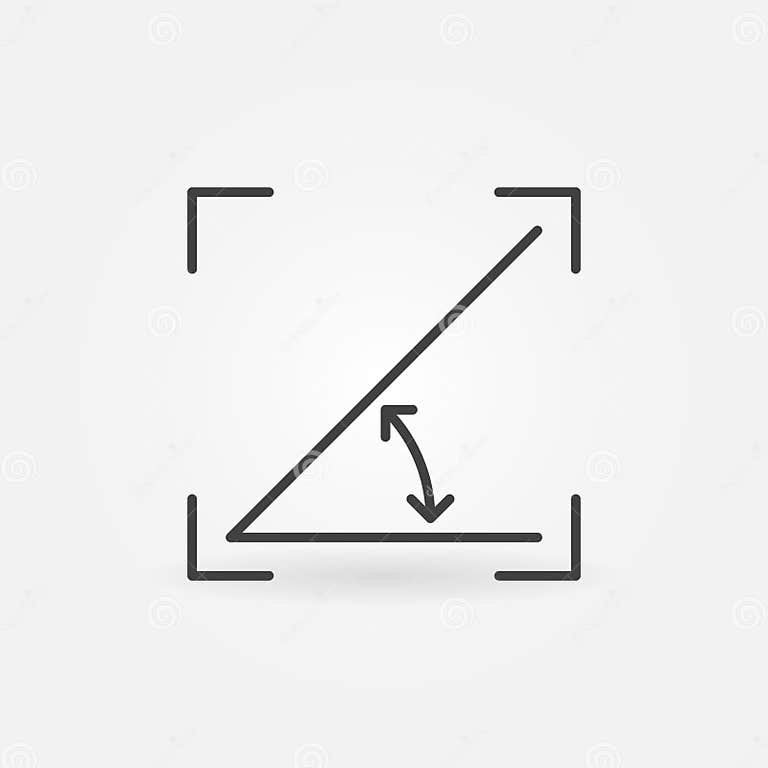 Vector 45 Degrees Angle Outline Concept Icon Stock Vector ...