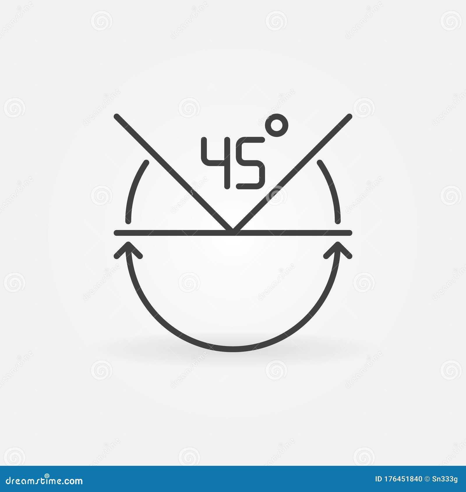 Vector 45 Degrees Concept Icon in Thin Line Style Stock Vector ...