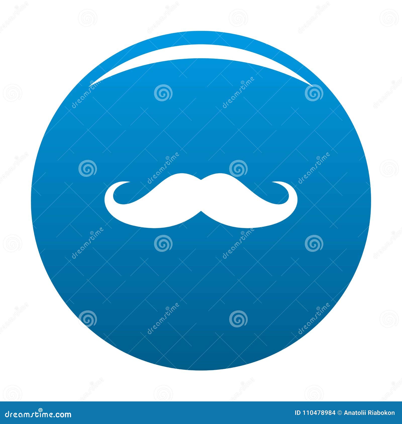 Vector Del Azul Del Icono Del Bigote De Italia Ilustración del Vector ...
