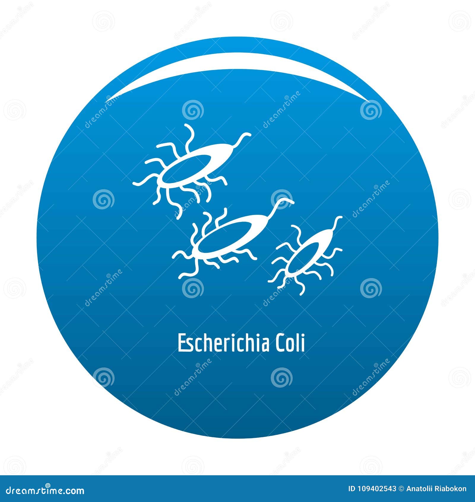 Vector Del Azul Del Icono De Escherichia Coli Ilustración del Vector ...