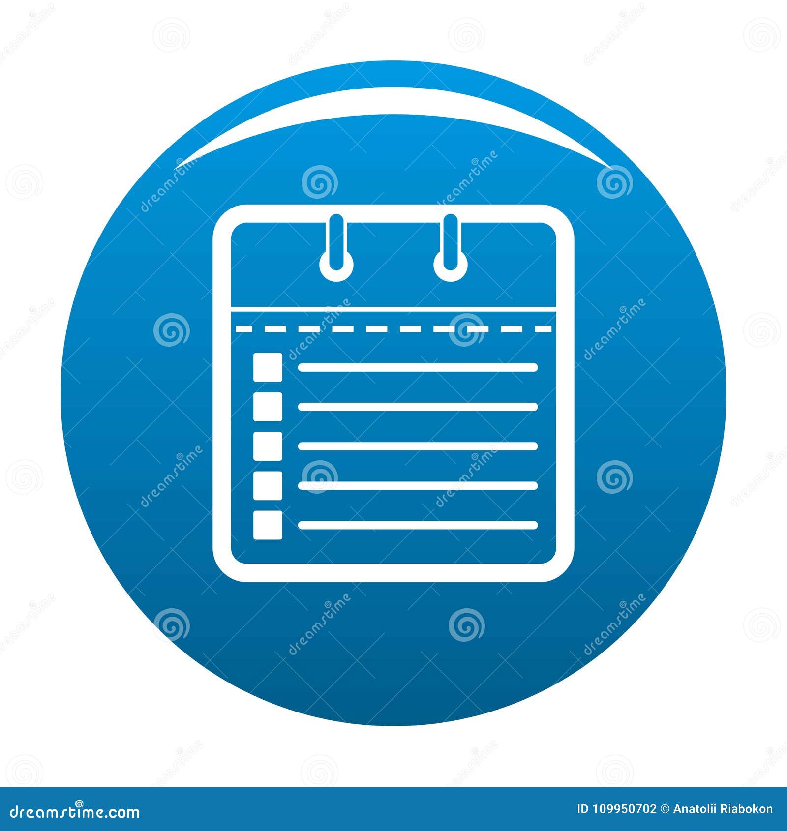 Vector Del Azul Del Icono De La Lista Del Calendario Ilustración del ...