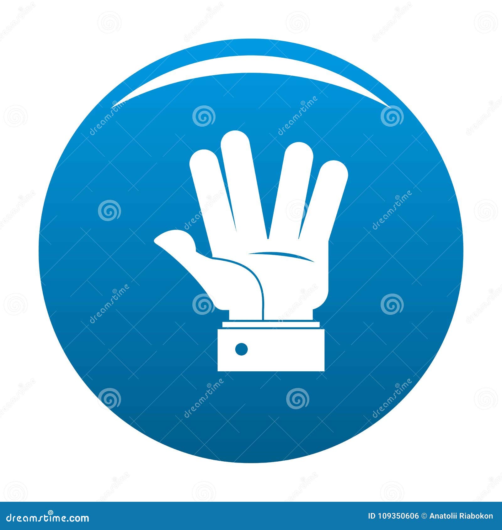 Vector Del Azul Del Icono De La Mano Hola Ilustración del Vector ...