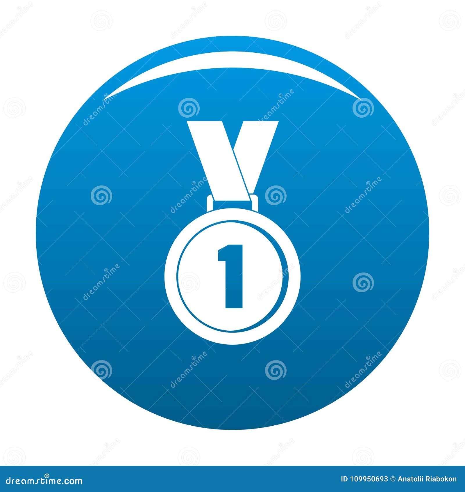 Vector Del Azul Del Icono De La Medalla Ilustración del Vector ...
