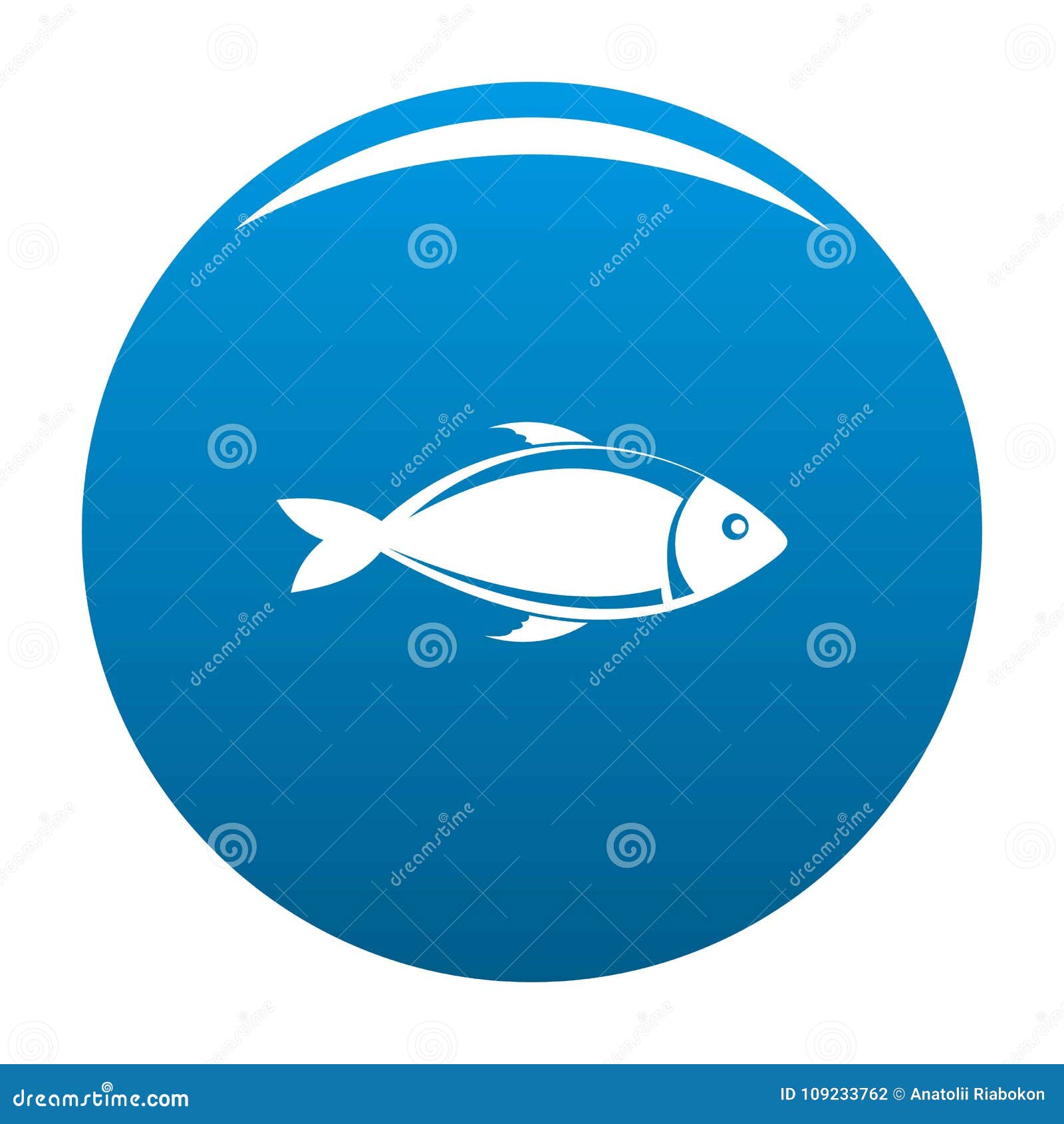 Vector Del Azul Del Icono De Los Pescados Ilustración del Vector ...