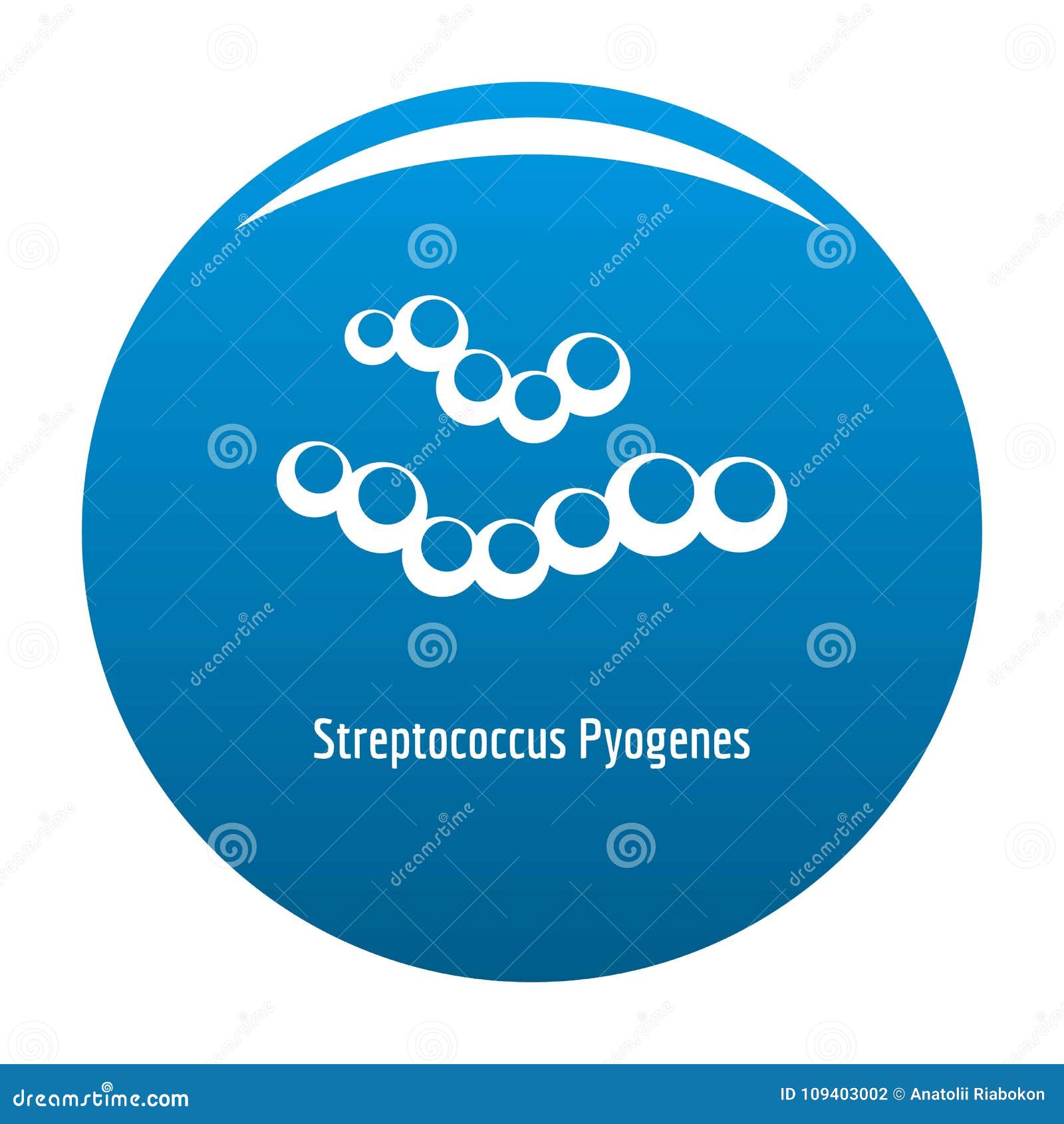 Vector Del Azul Del Icono De Streptococcus Pyogenes Ilustración del ...