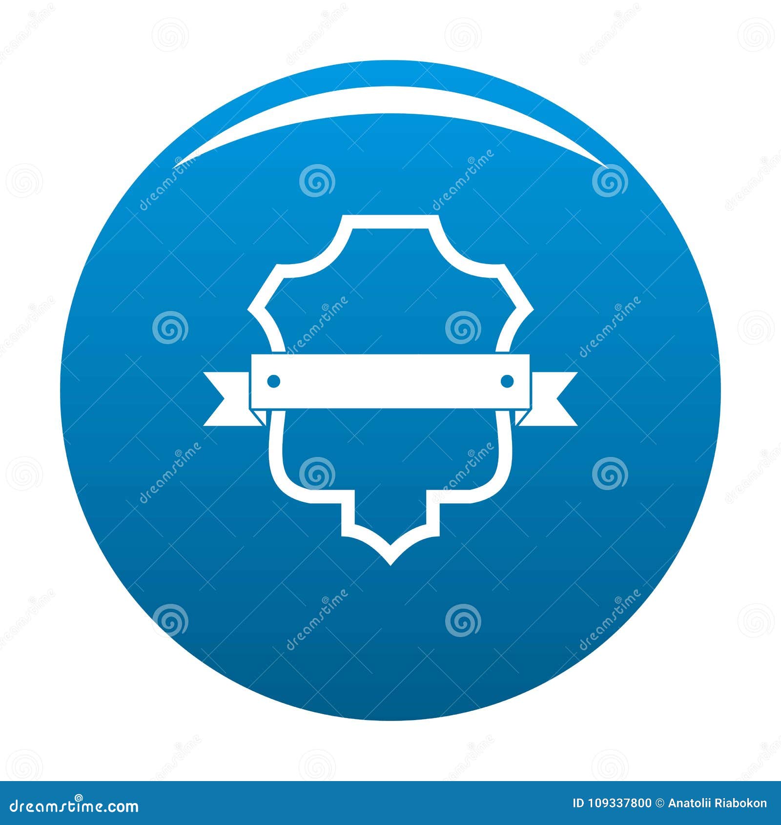 Vector Del Azul Del Icono Del Guarda De La Insignia Ilustración del ...