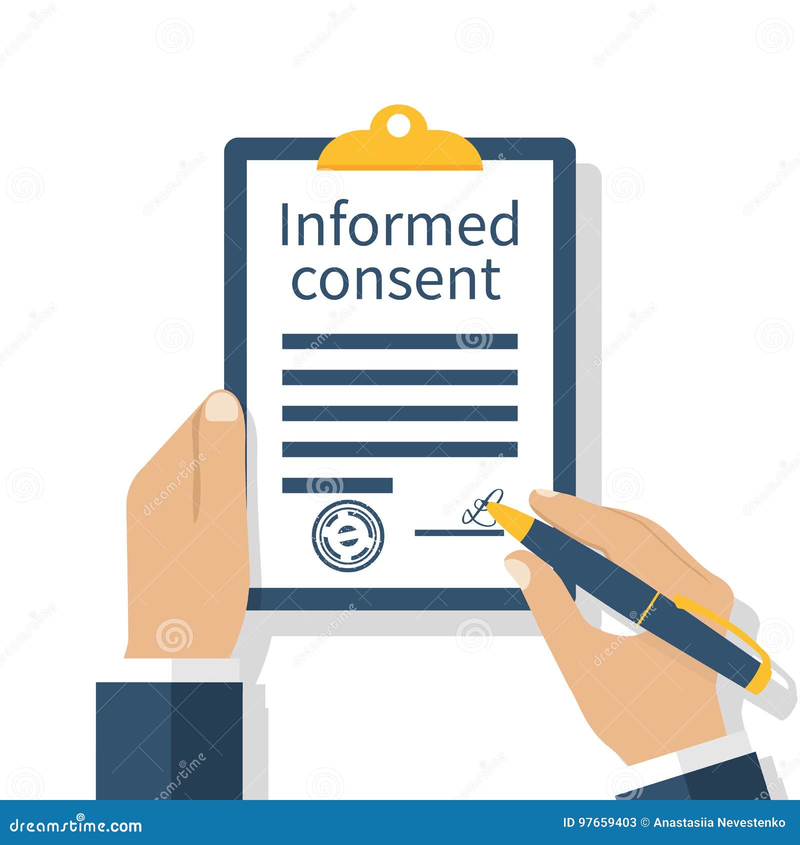 Vector Del Consentimiento De La Información Ilustración del Vector - Ilustración de pediatra ...
