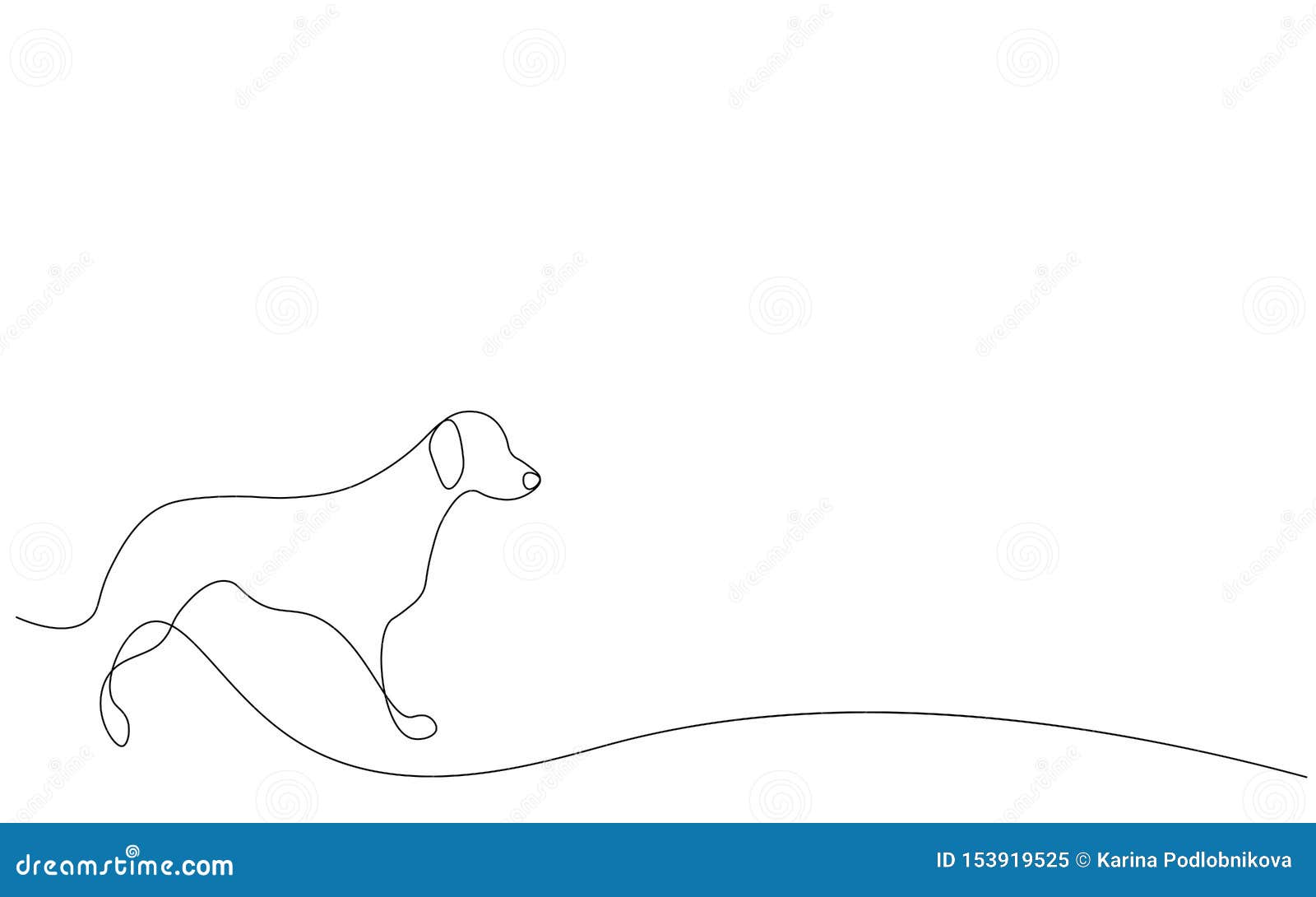 Vector Del Dibujo Lineal Del Perro Uno Ilustración del Vector ...