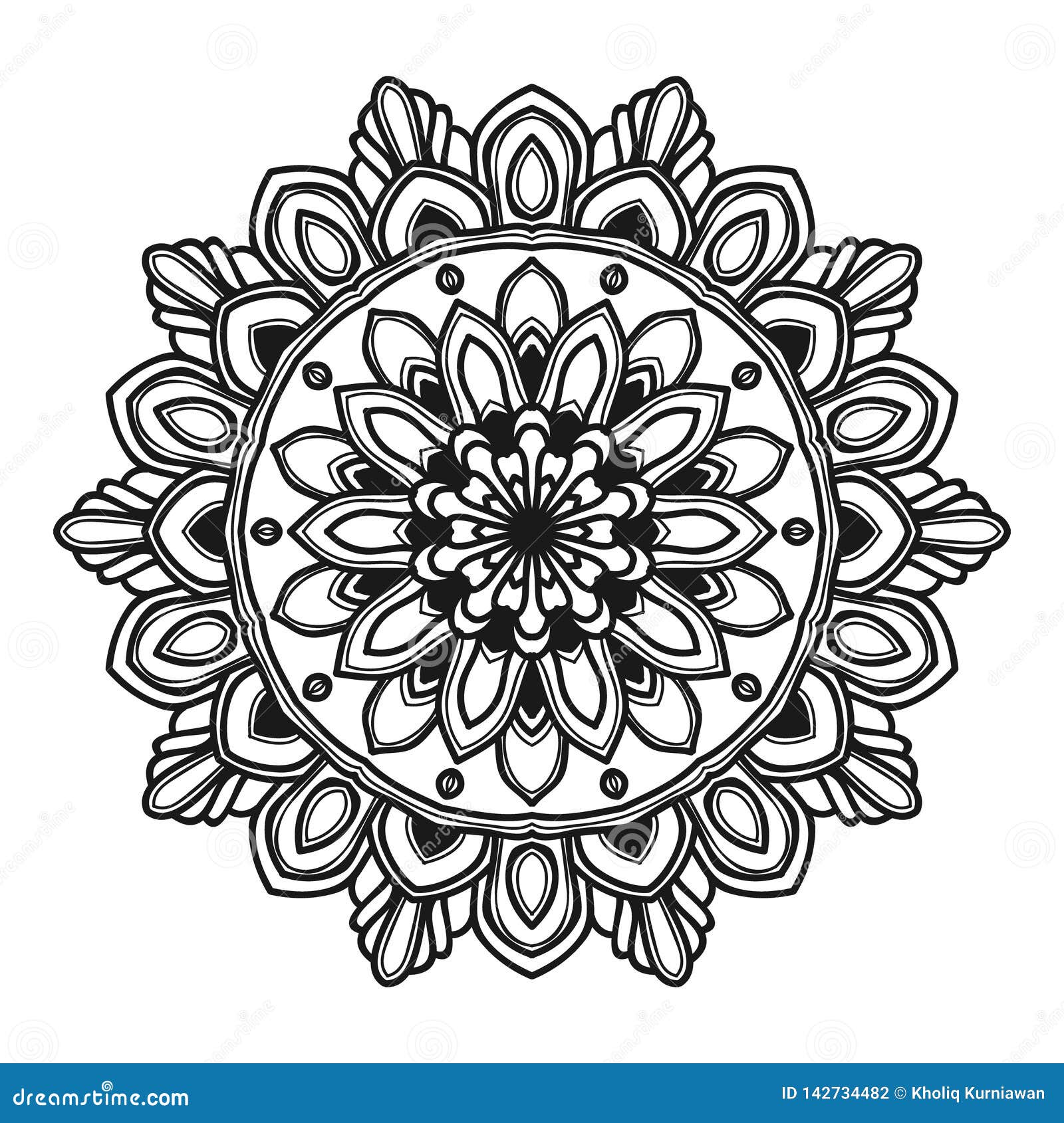 Vector Del Ejemplo De La Flor De La Mandala Ilustración del Vector ...