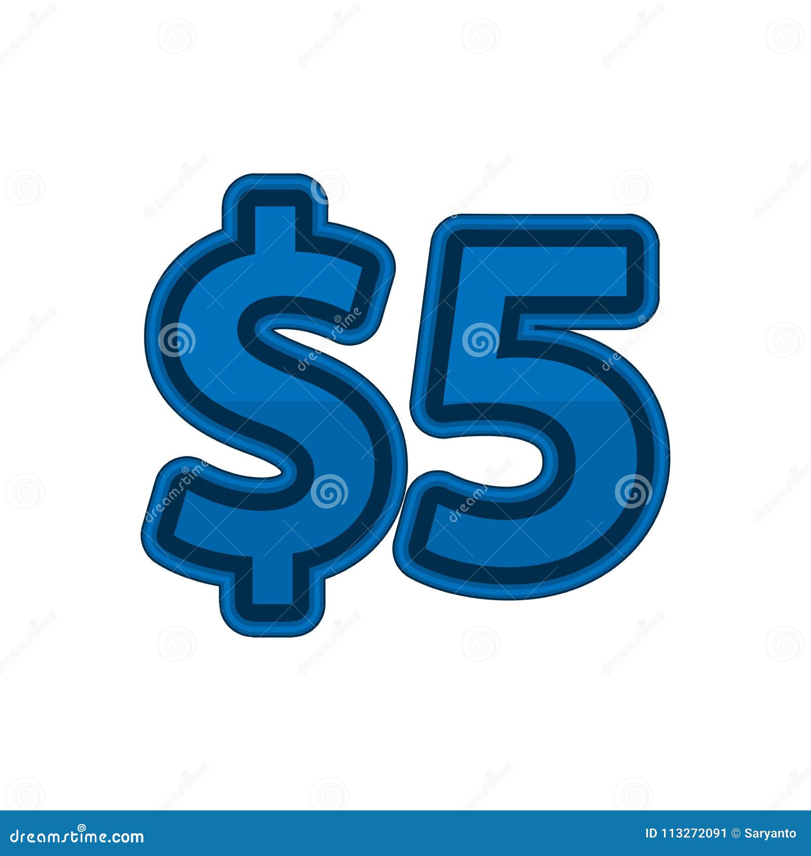 Vector Del Ejemplo Del Precio 5 Dólares Ilustración del Vector ...