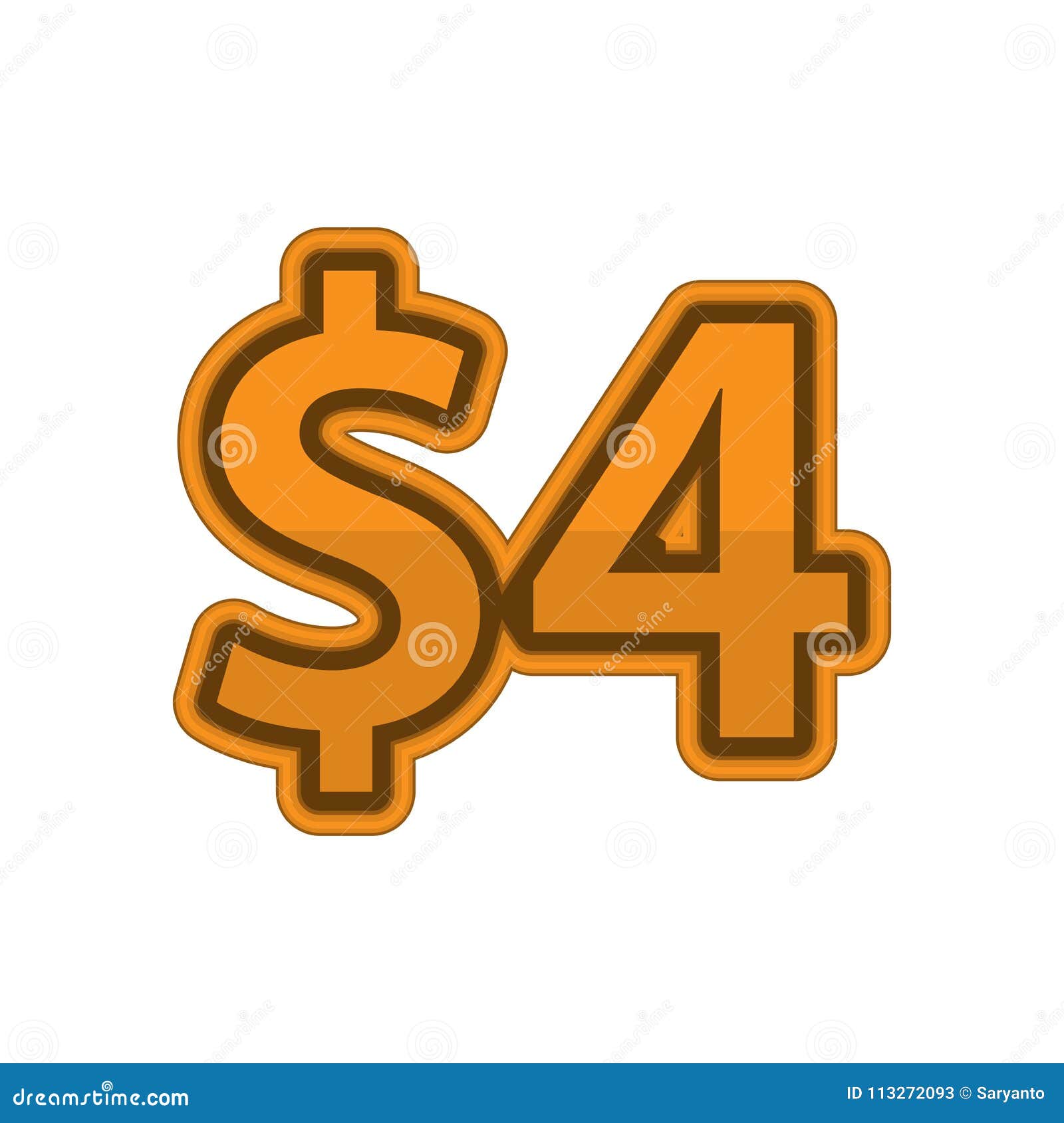 Vector Del Ejemplo Del Precio 4 Dólares Ilustración del Vector ...