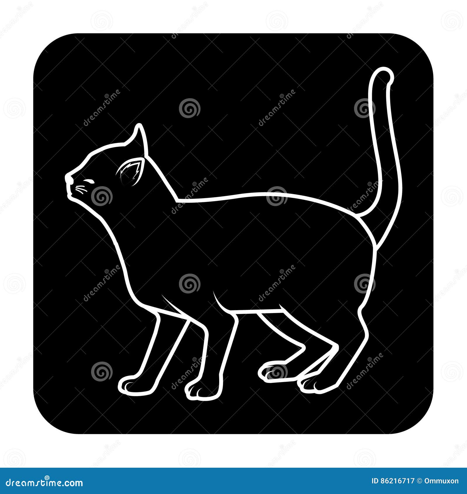 Vector del gato ilustración del vector. Ilustración de lindo - 86216717