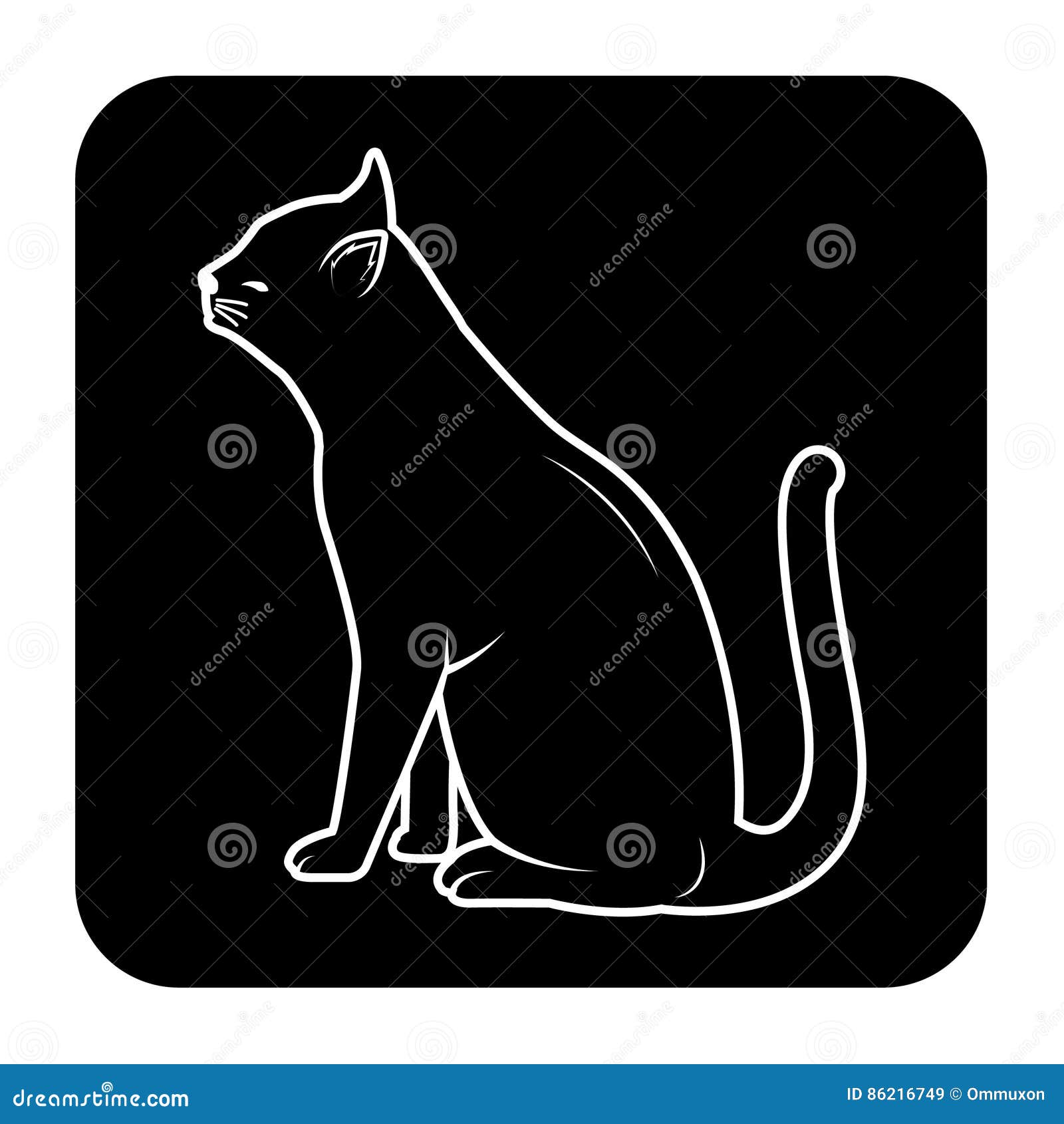 Vector del gato ilustración del vector. Ilustración de cubo - 86216749