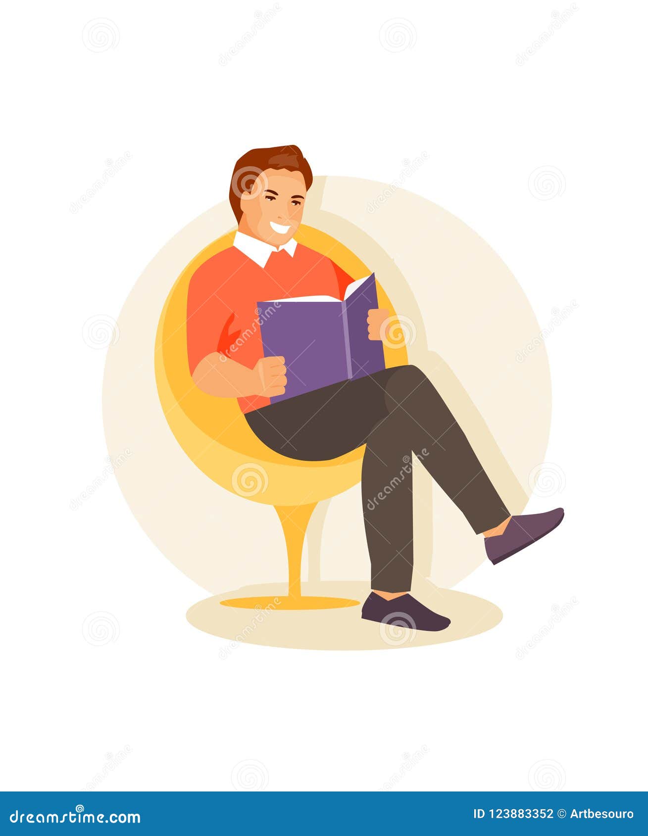 Vector Del Hombre De Lectura Ilustración del Vector - Ilustración de ...